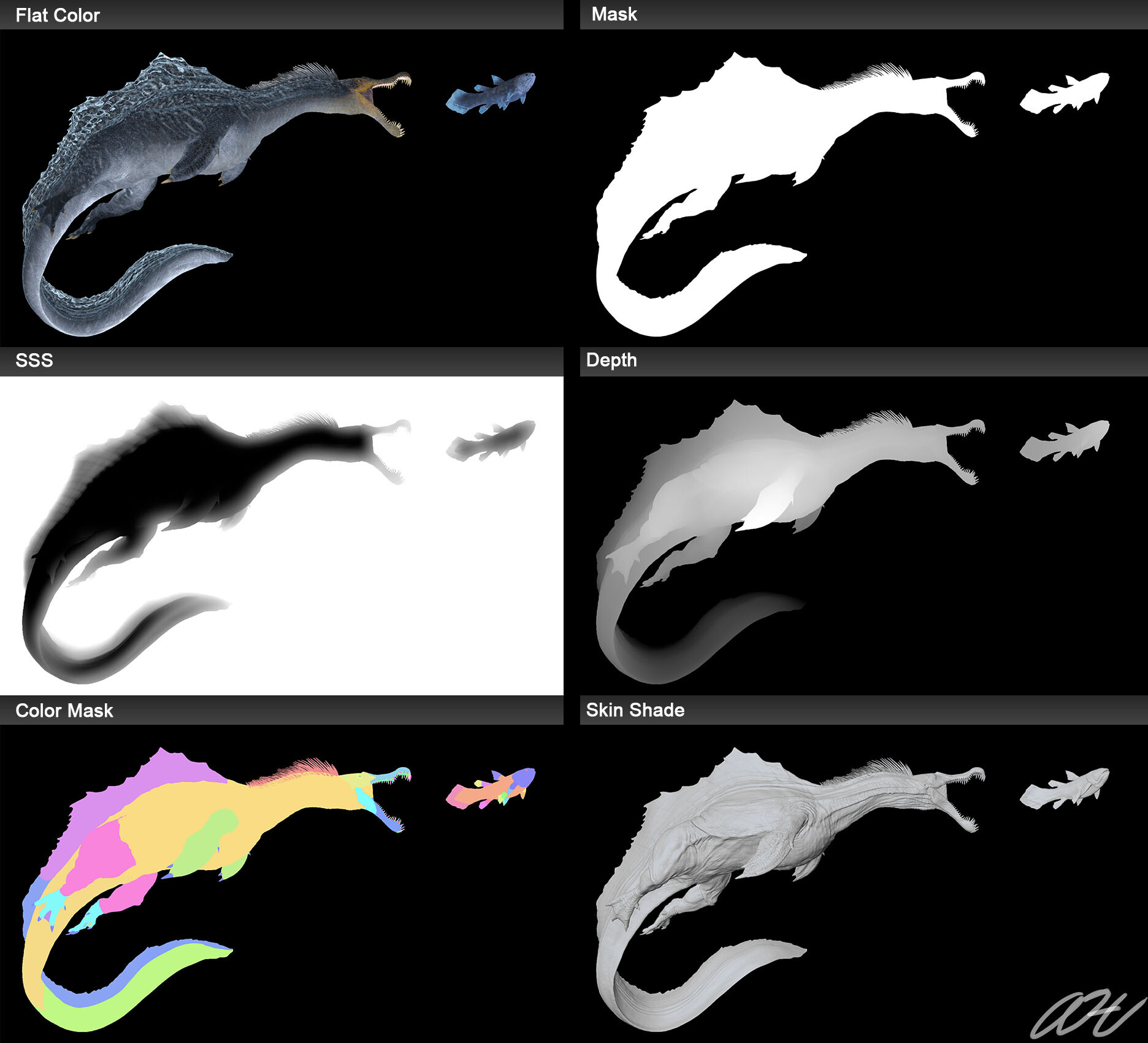 Adam Hulbert - Sea Spinosaurus on the hunt
