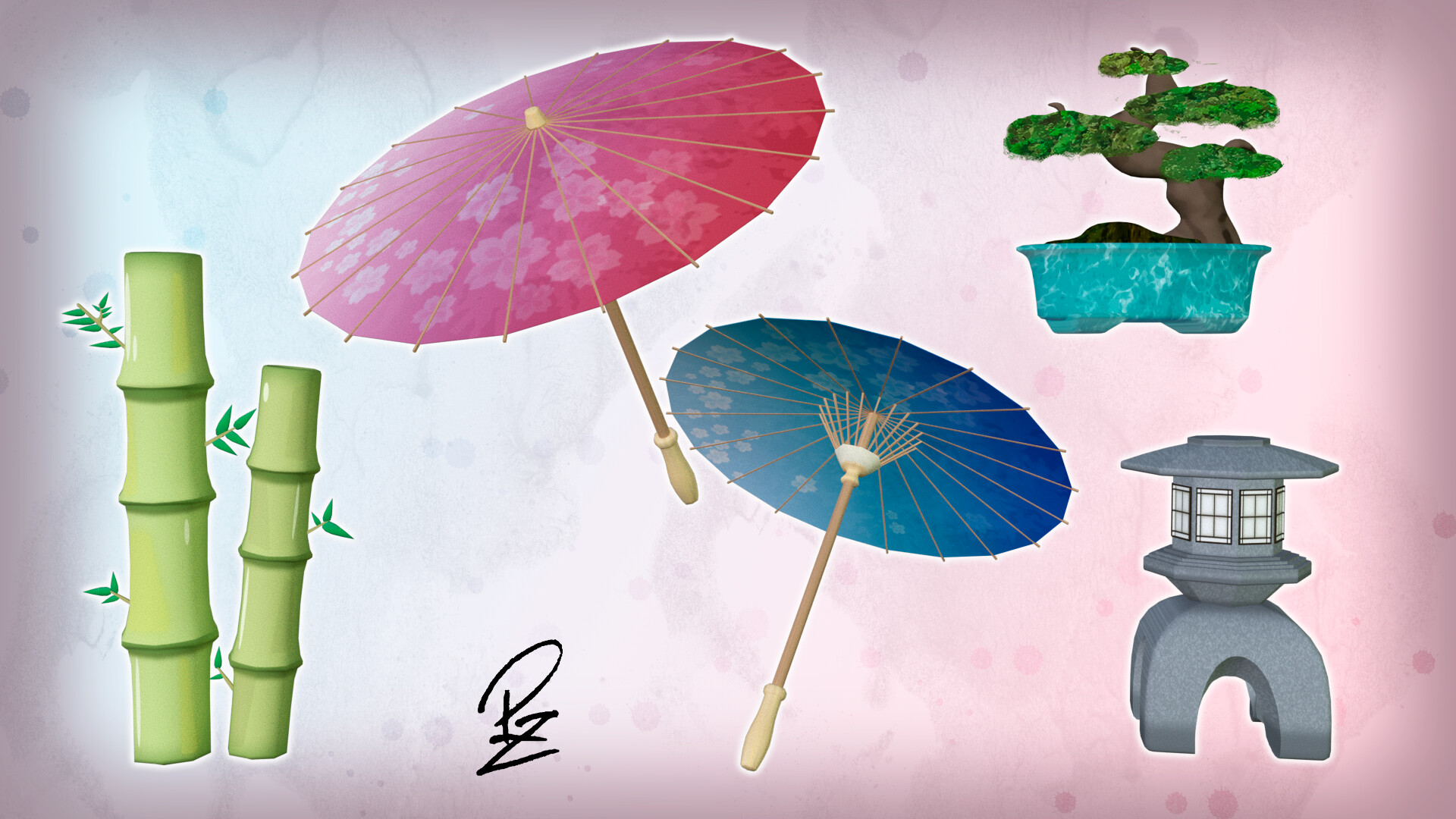 ArtStation - Japanese 3d props