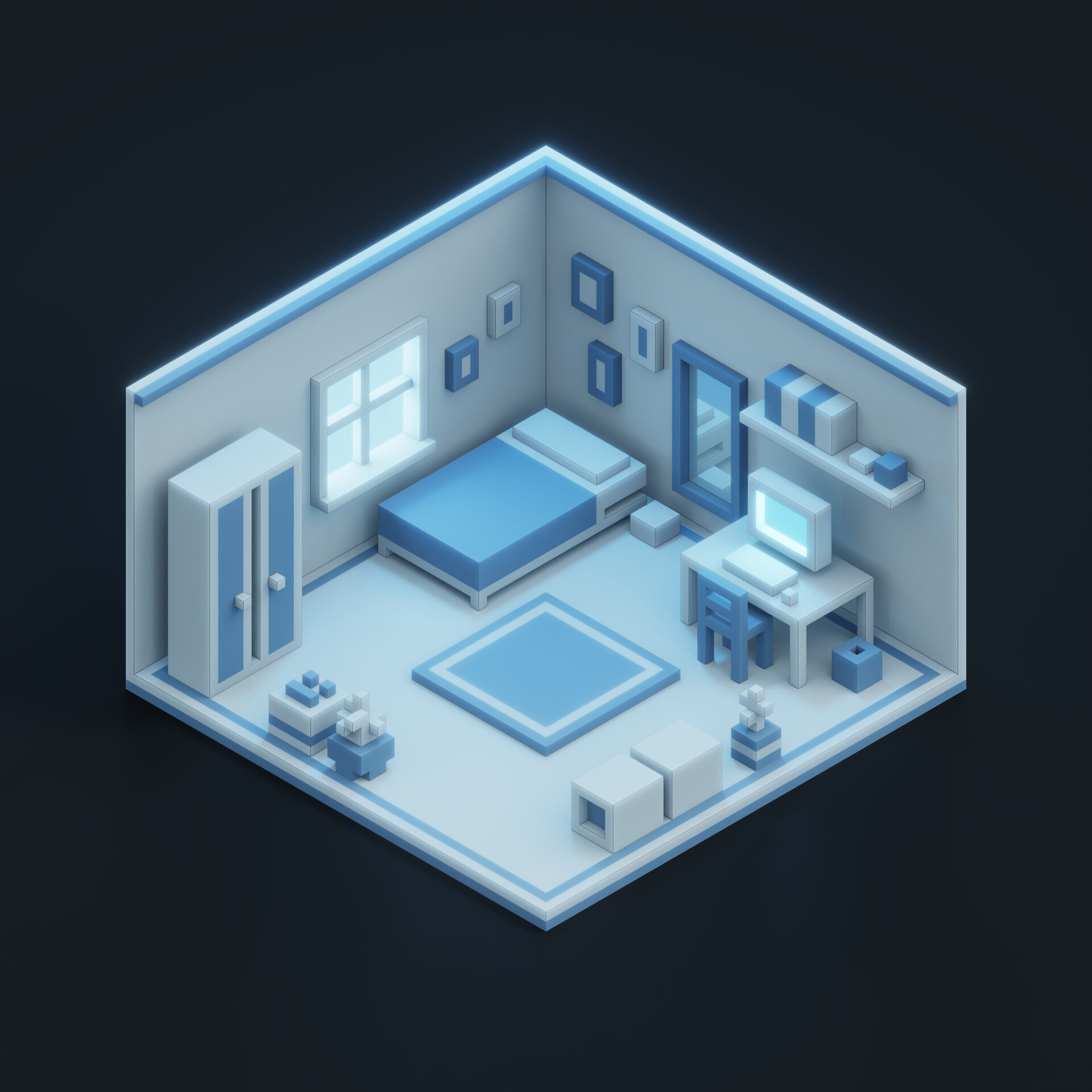 ArtStation - Minimalist voxel room