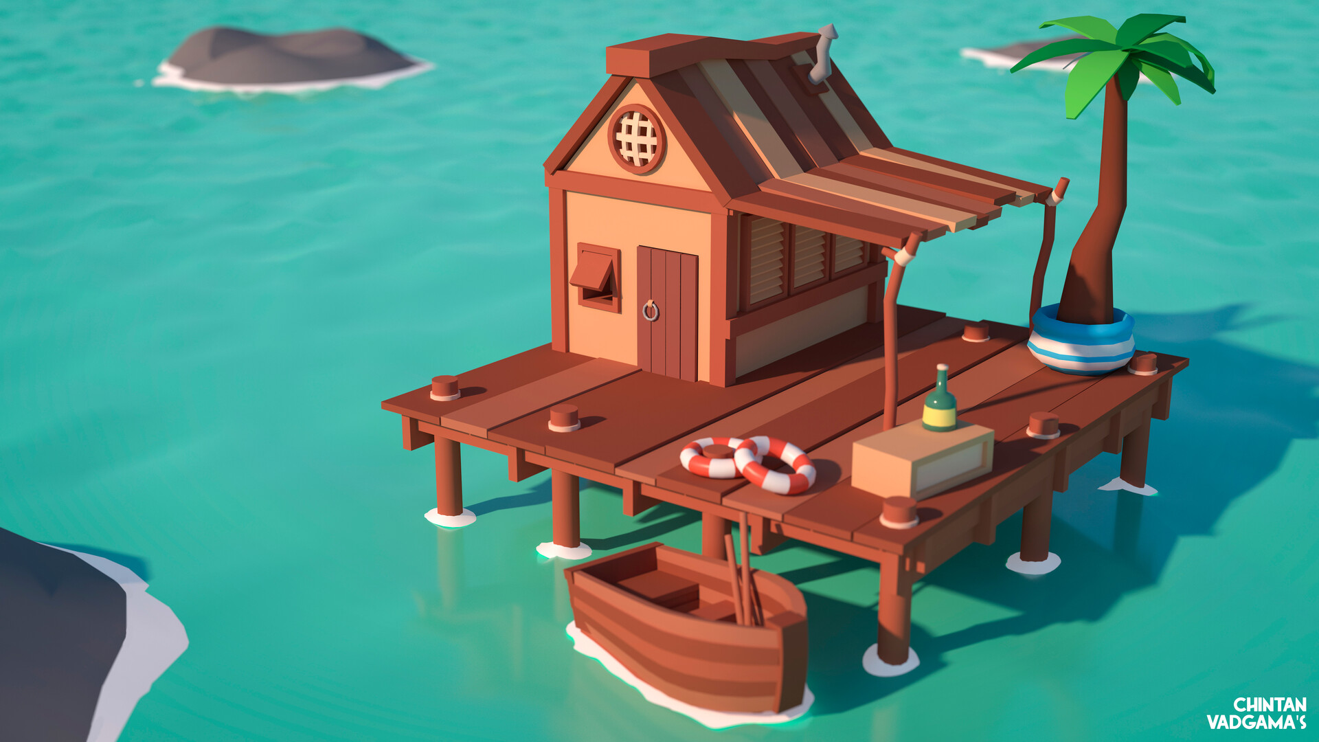 ArtStation - Lowpoly Beach House