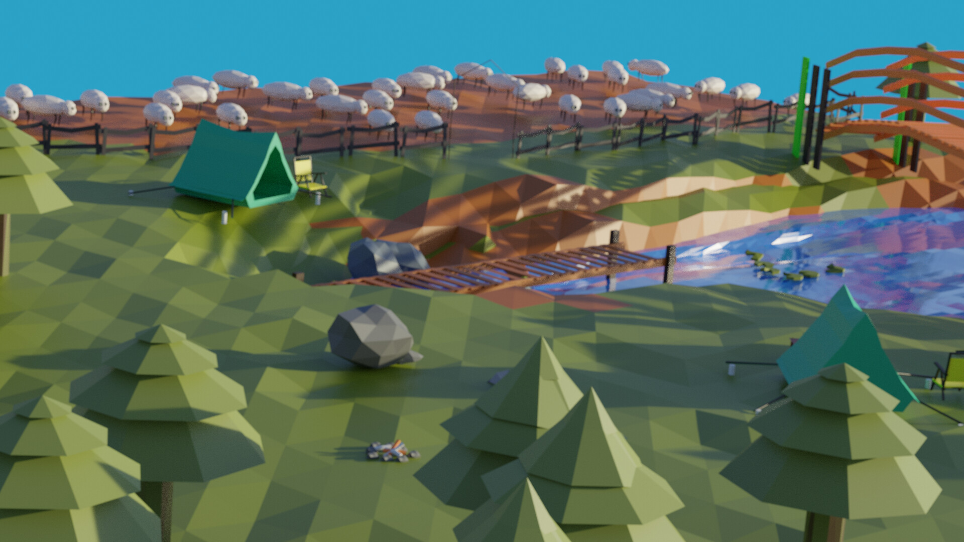 ArtStation - My low poly farm field