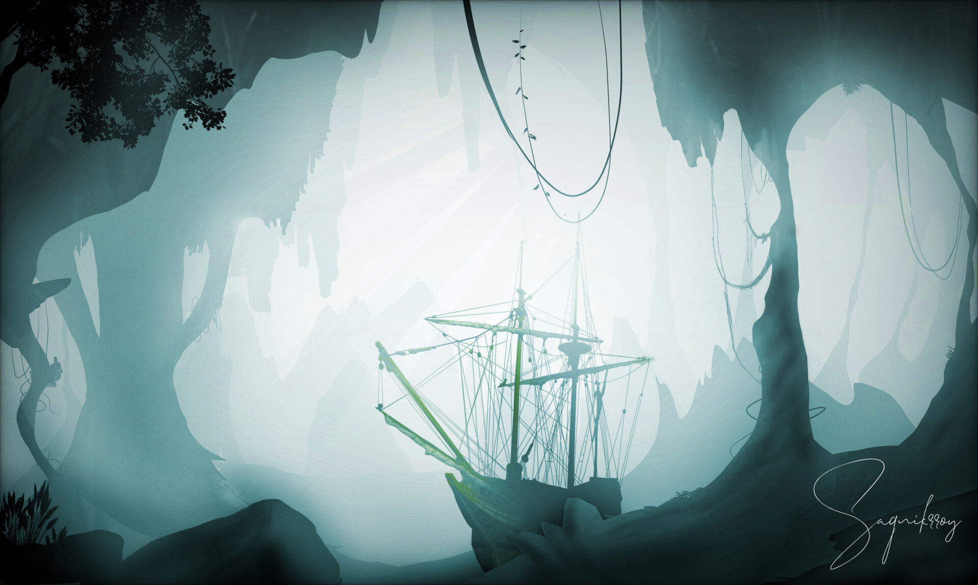 ArtStation - 'Stuck in a cave'