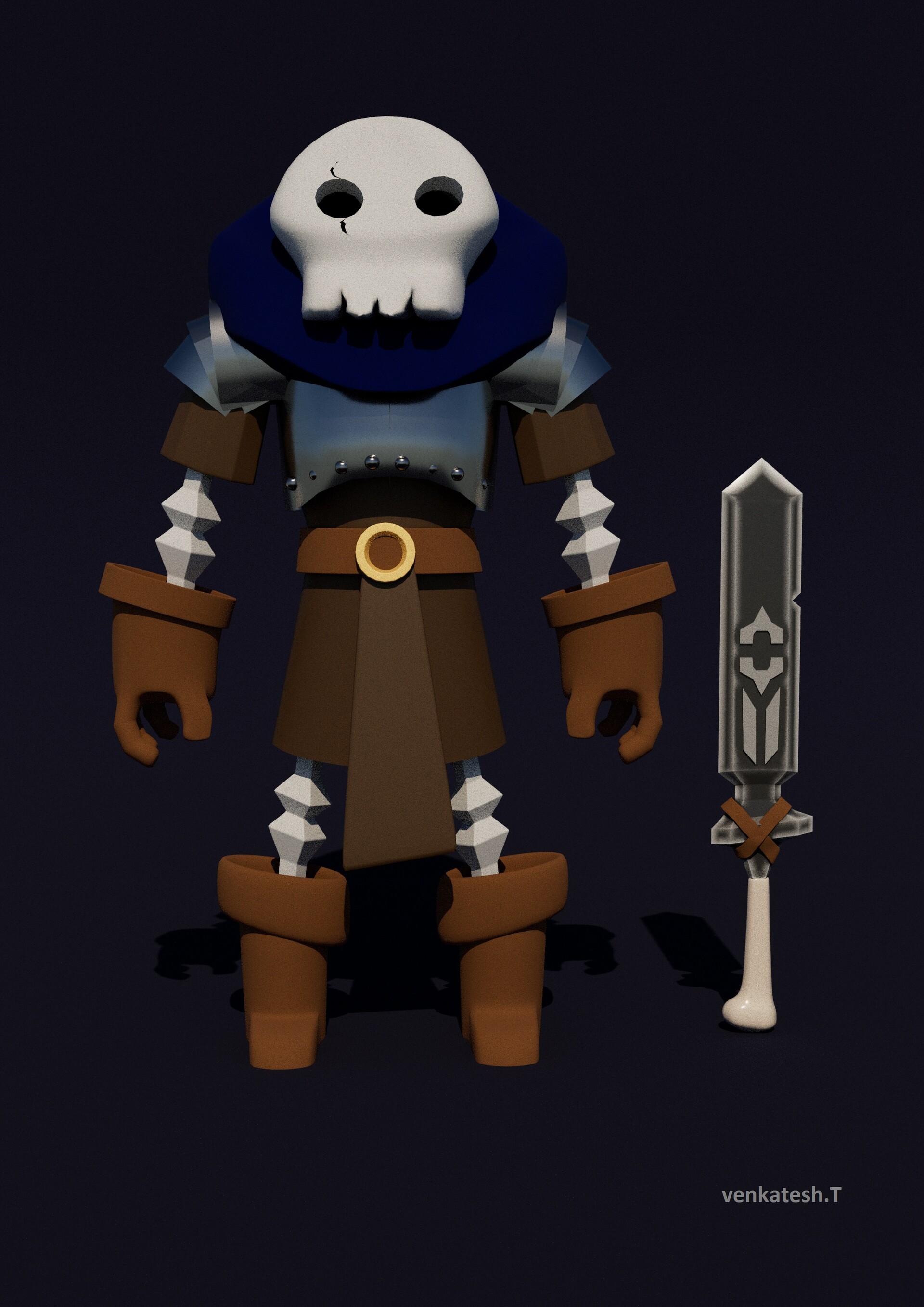 ArtStation - Skeleton Guard (low poly))