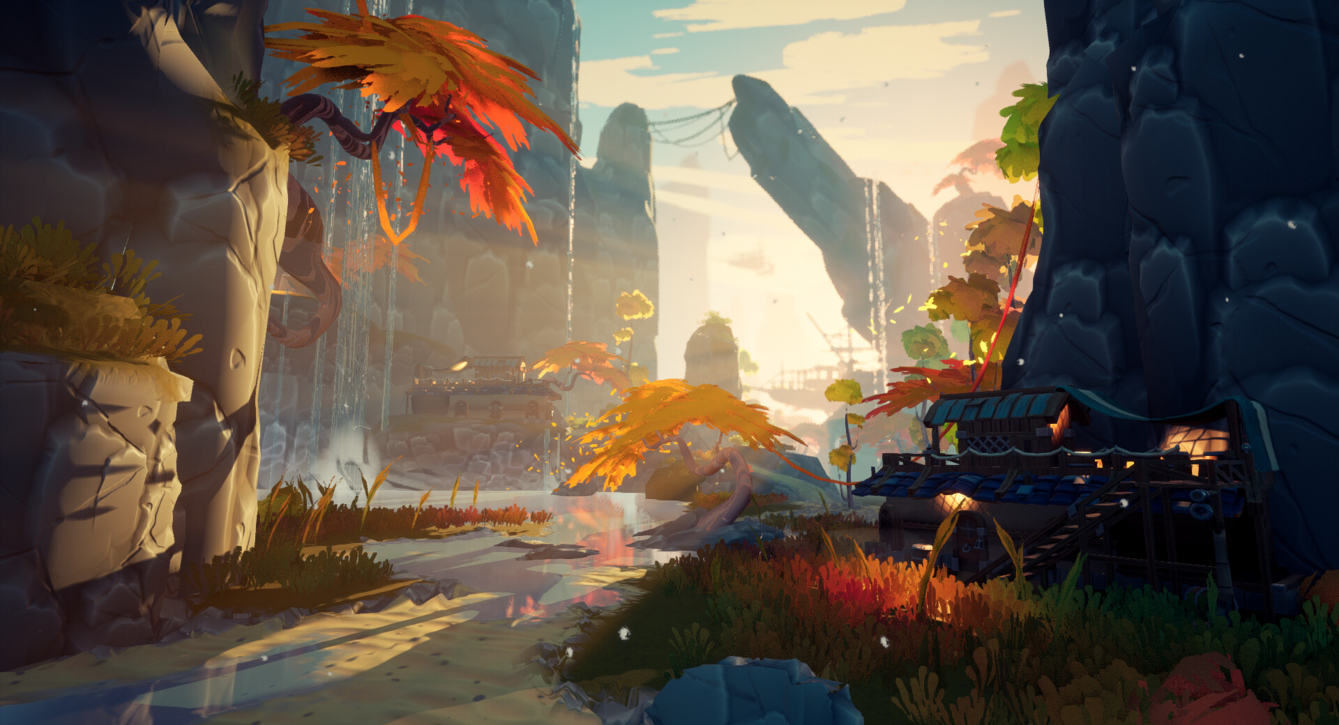 ArtStation - Stylized Waterfall Valley