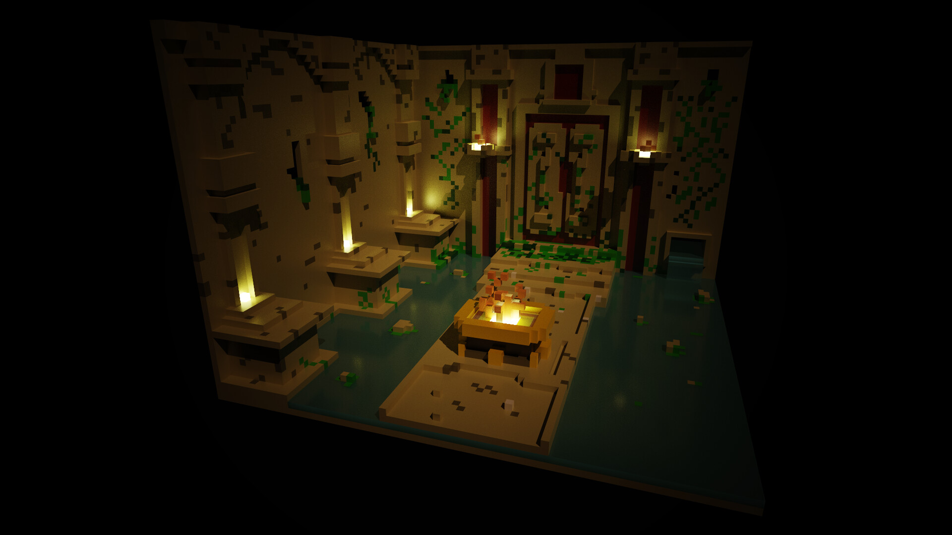 ArtStation - Voxel Art Temple and LEGO Temple