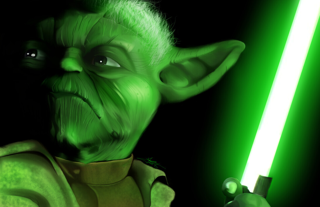 ArtStation - Yoda digital painting