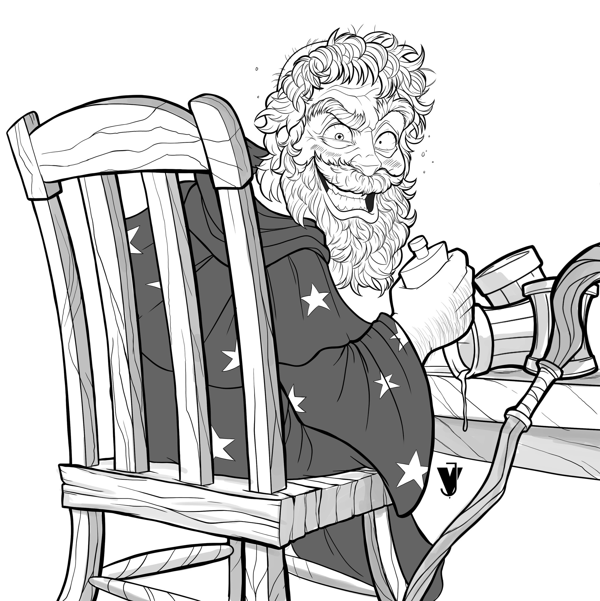 ArtStation - Commission D&D Character - Line Art - Dalmar