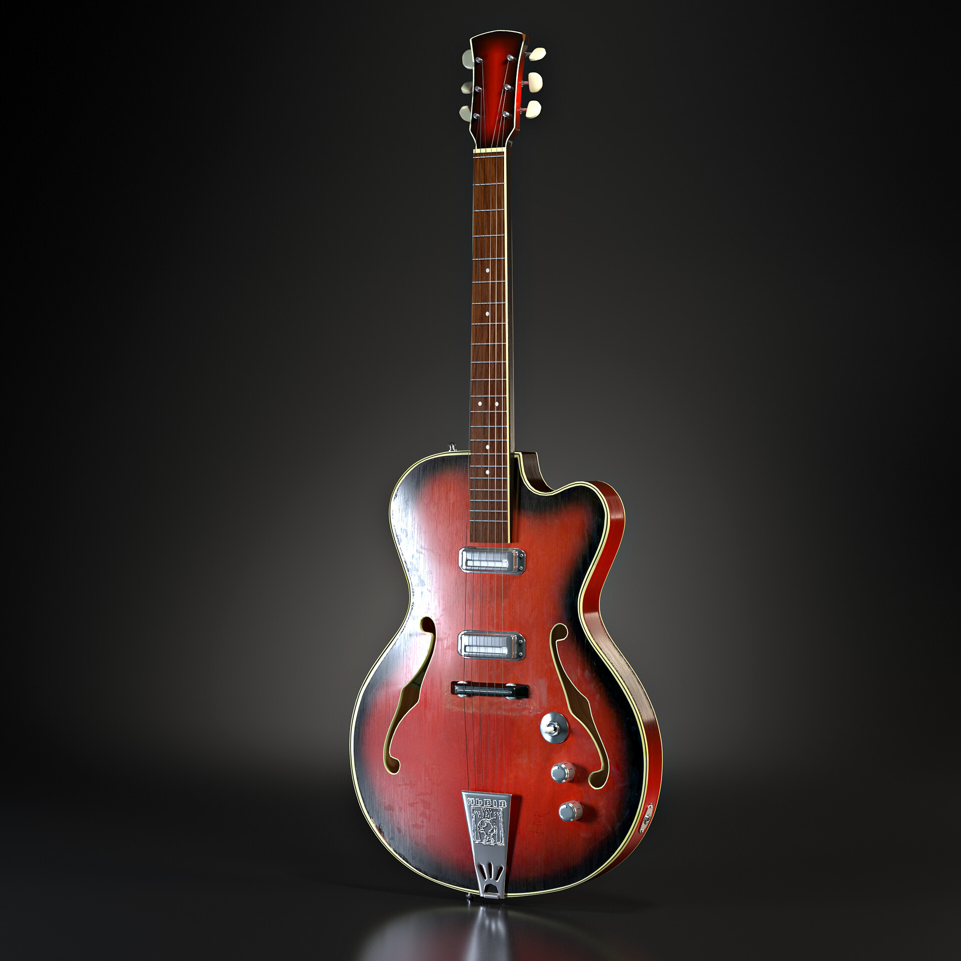 ArtStation - Retro Red Guitar
