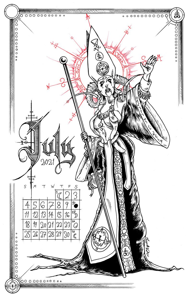 ArtStation - July 2021 Occult Calendar - Priestess for Amon