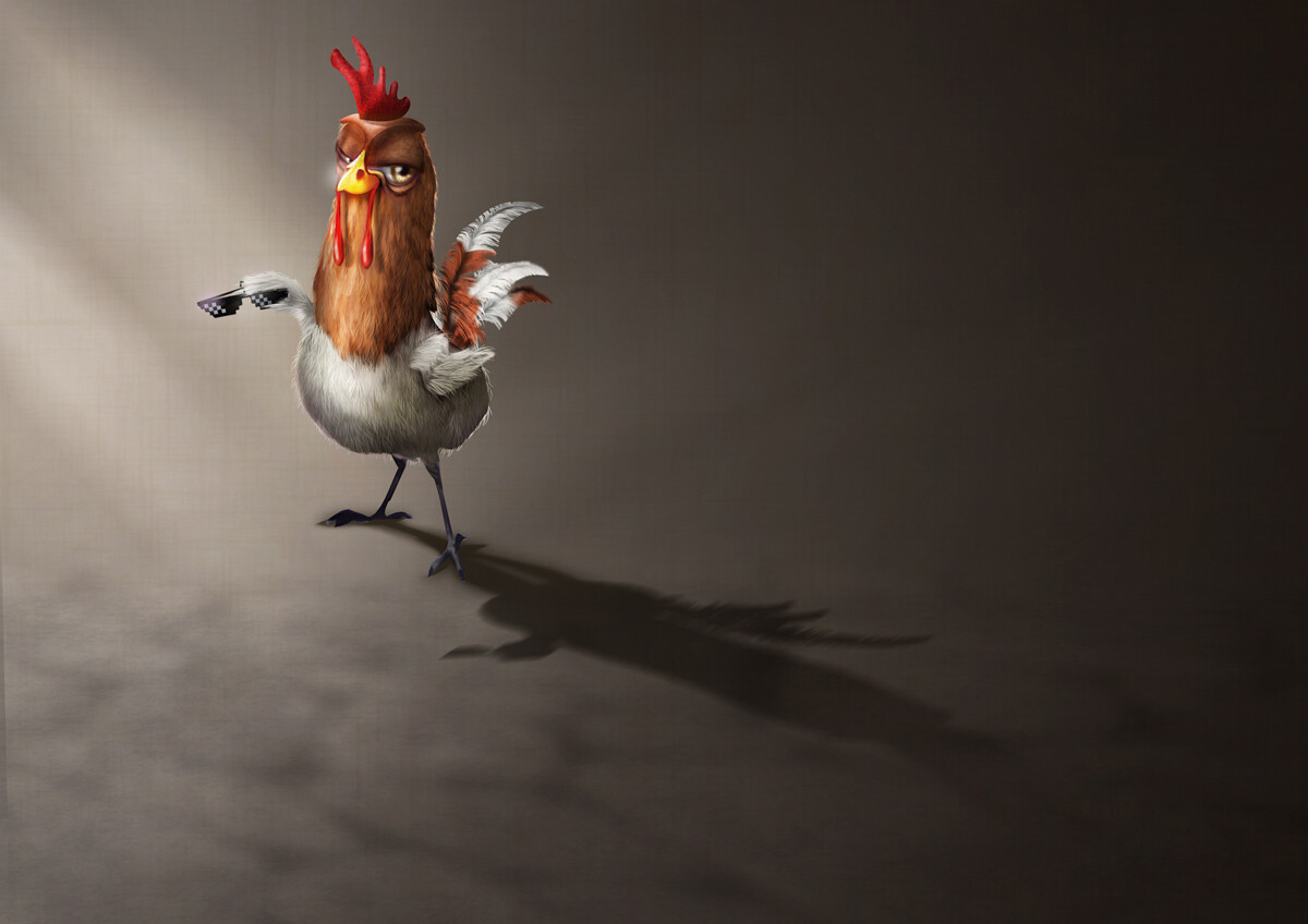 ArtStation - Character design / mascote - Thug Chicken