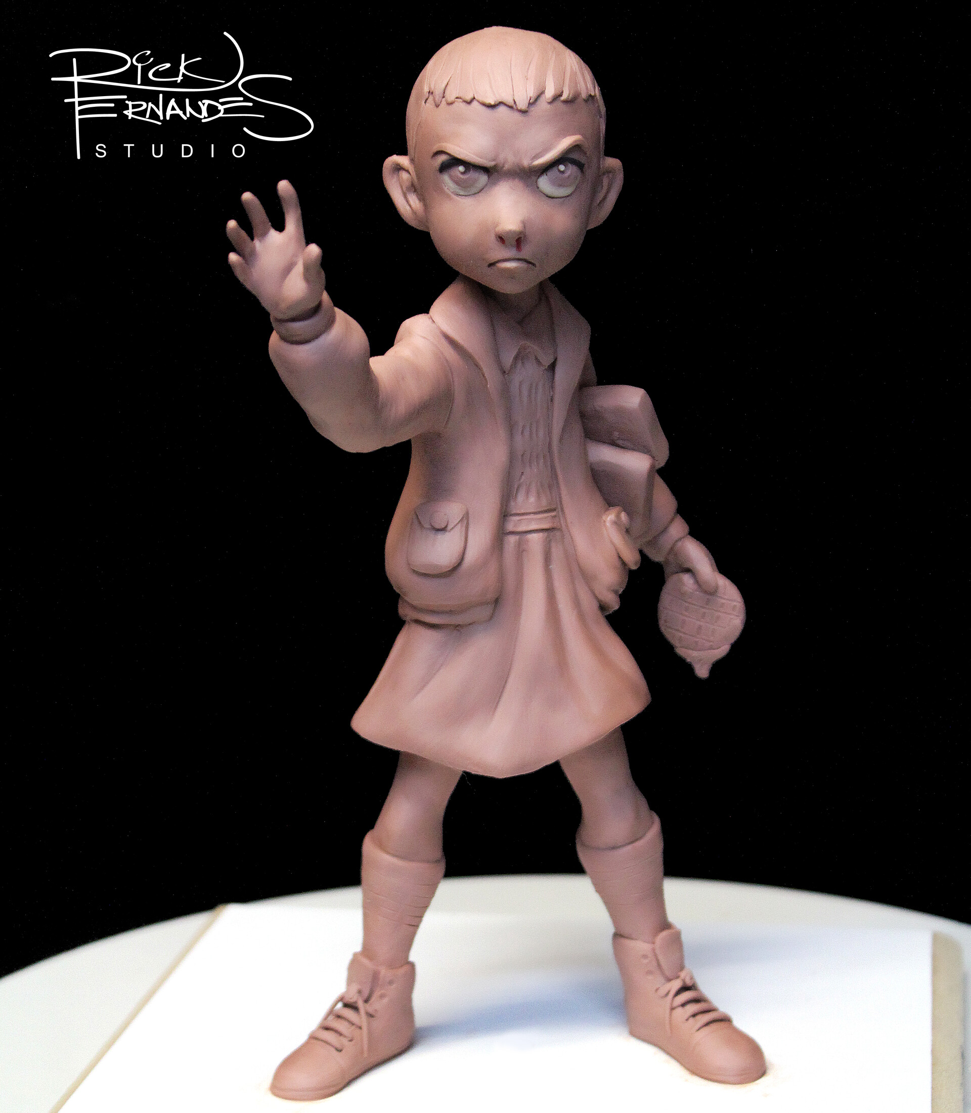 ArtStation - Eleven - Stranger Things (cartoon sculpture)