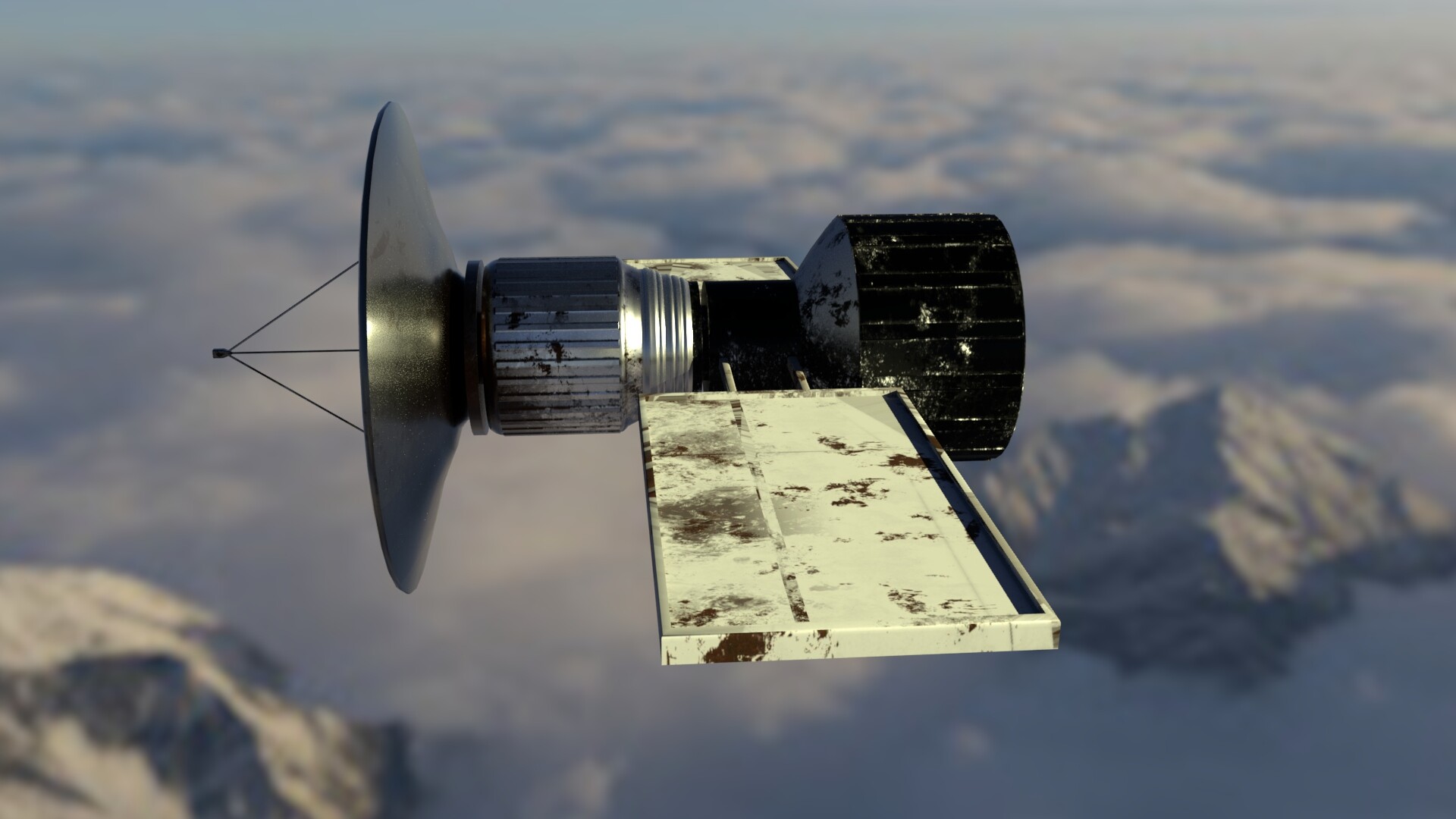 ArtStation - THE SMALL OLD SATELLITE 🛰️: Shading, Lighting, Rendering and Comping