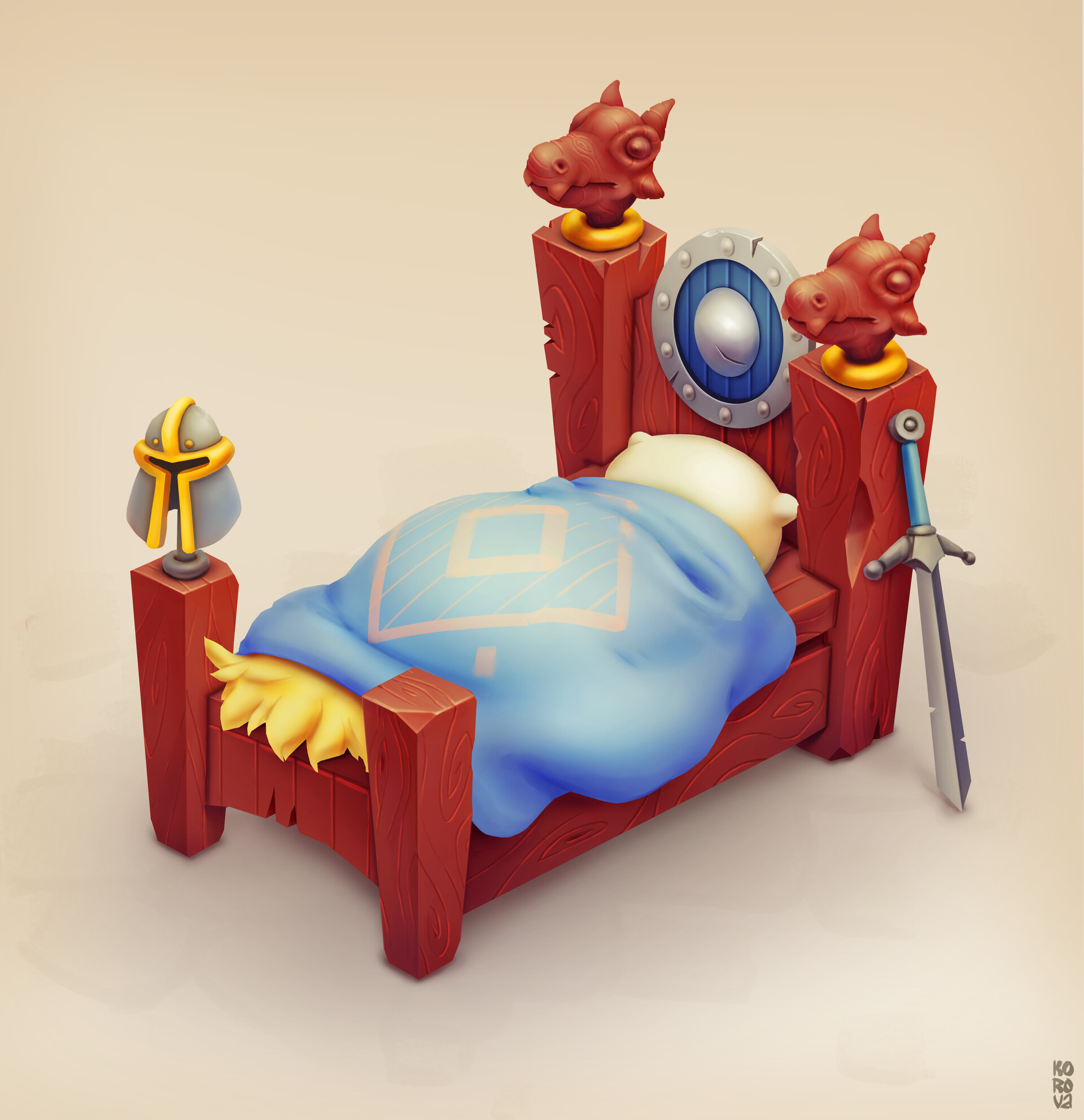 ArtStation - Warrior's bed