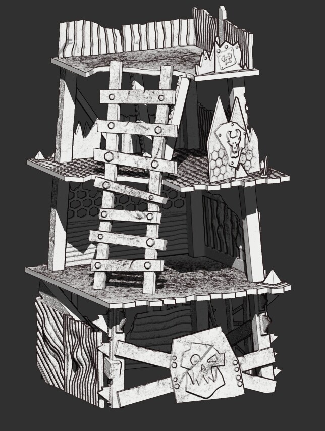 ArtStation - Warhammer Ork Watch tower