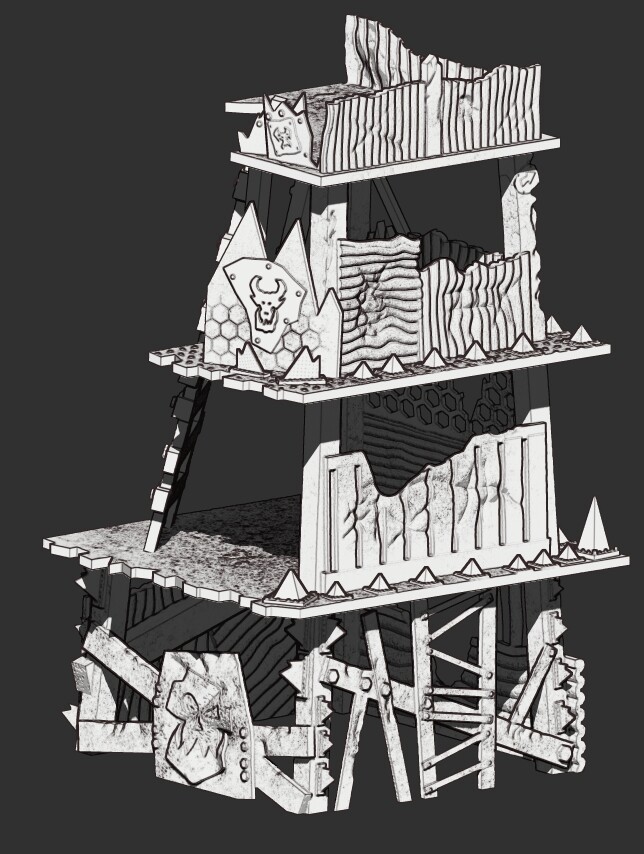 Wbaldo Estrada - Warhammer Ork Watch tower