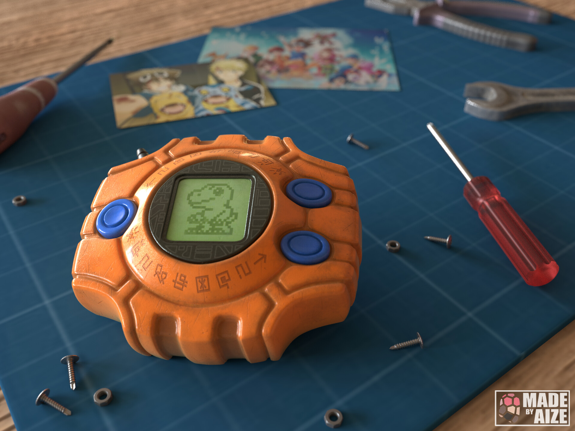 ArtStation - Digivice D2 Agumon