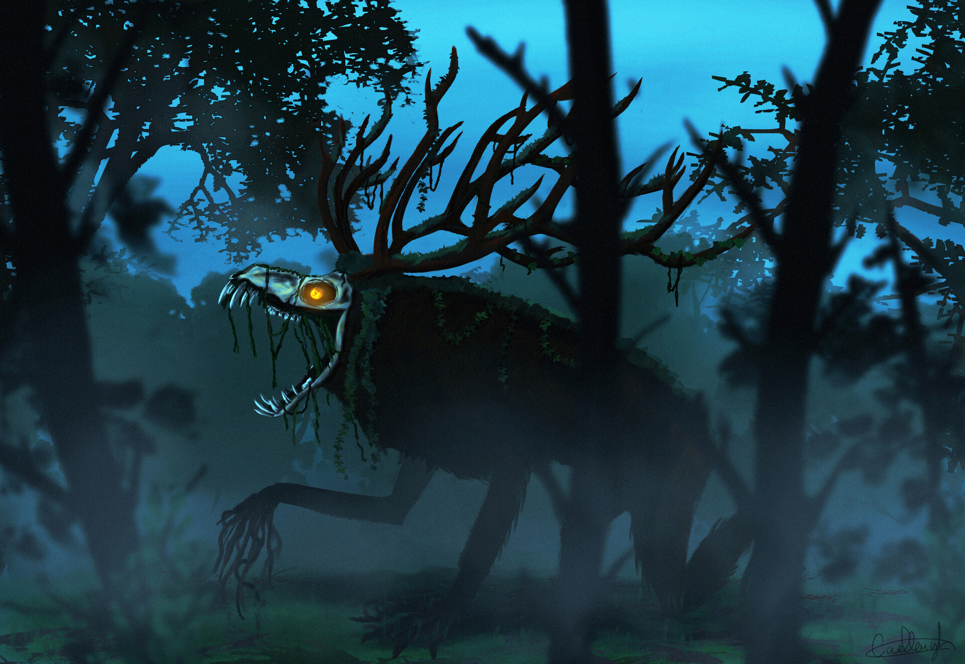 ArtStation - Terror in the forest