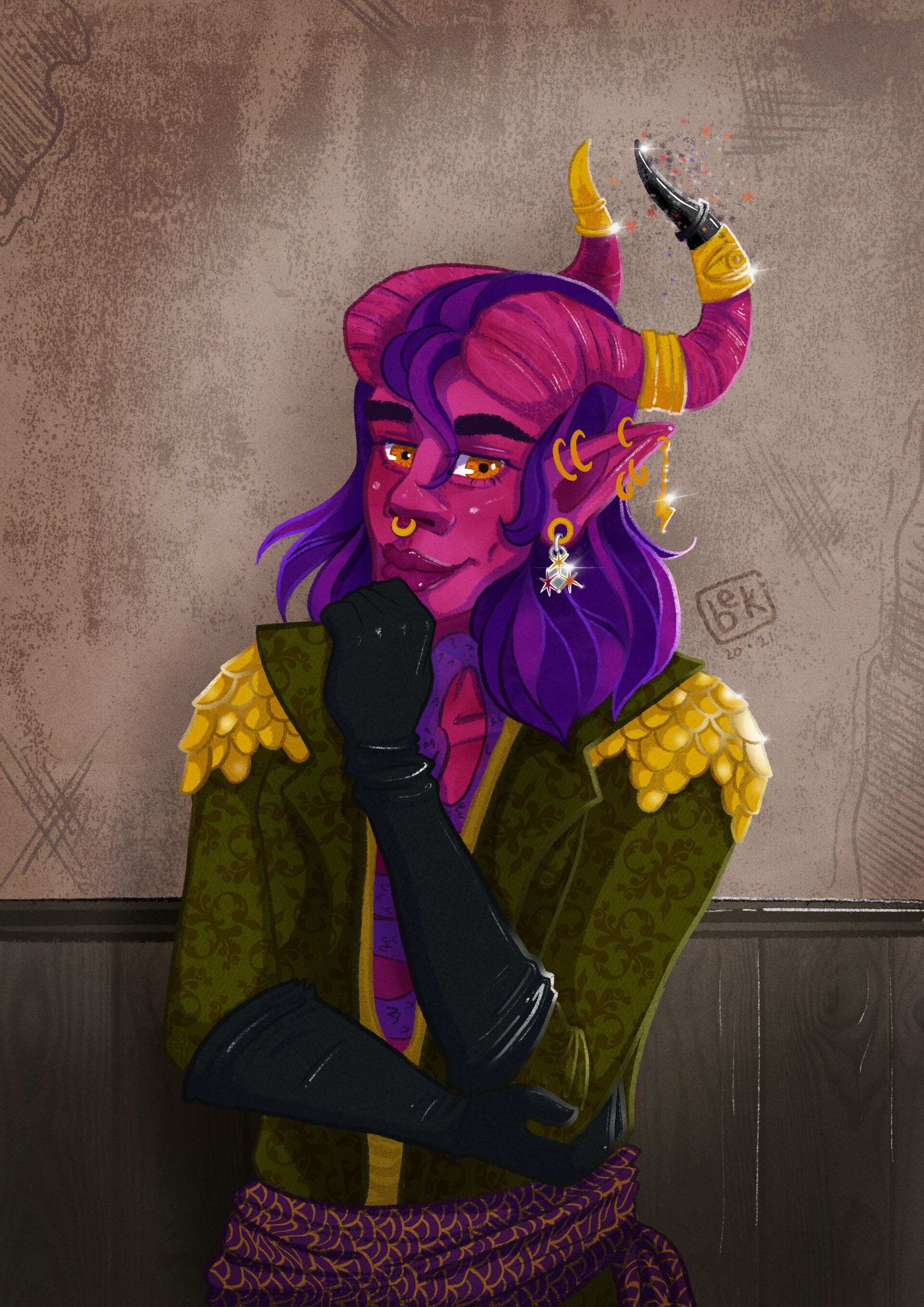 ArtStation - Character Portrait - Tiefling Sorcerer