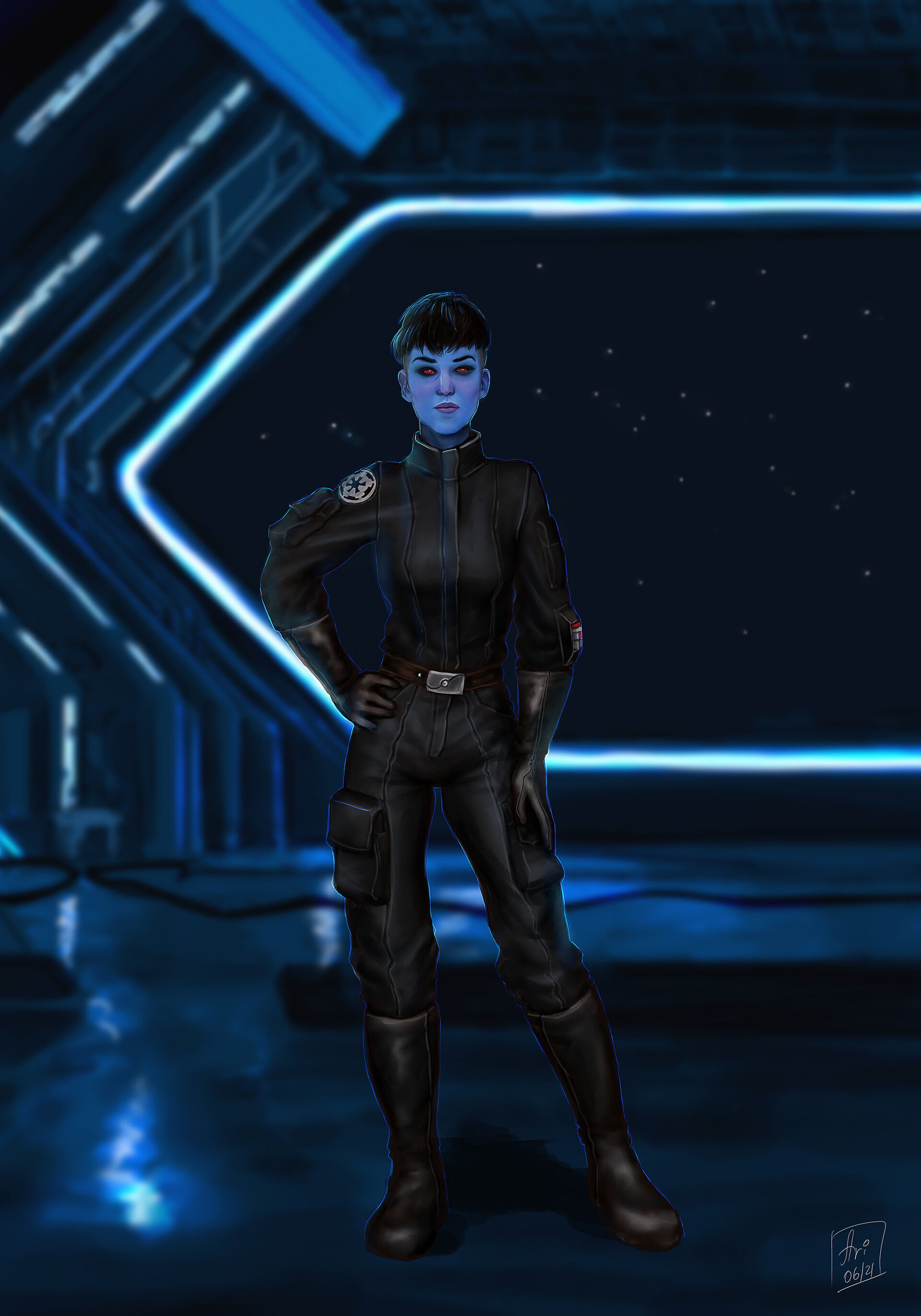 ArtStation - Commission: Chiss Tie pilot