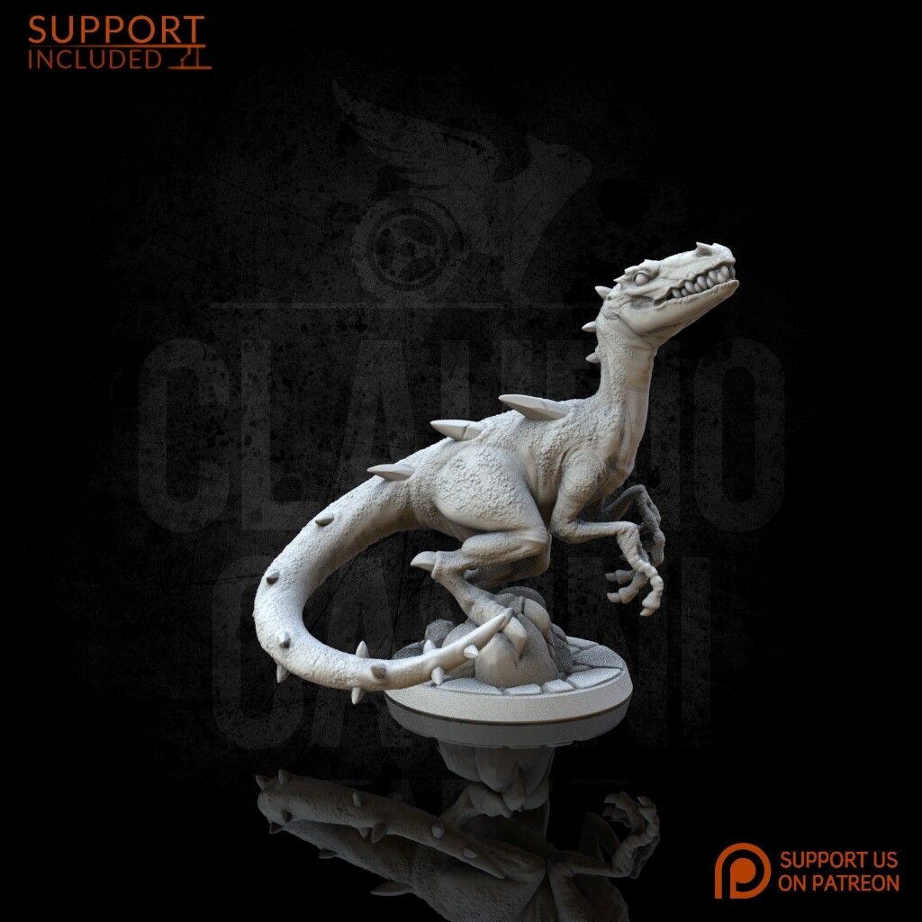 ArtStation - Fantasy Velociraptor miniature