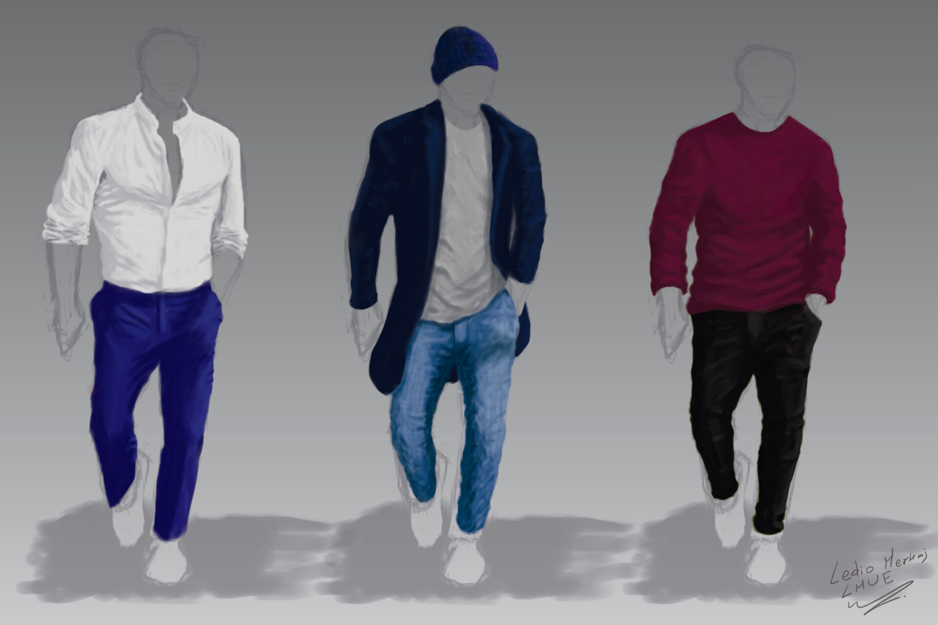 ArtStation - Men Outfit Concept Art timelapse drawing video #1