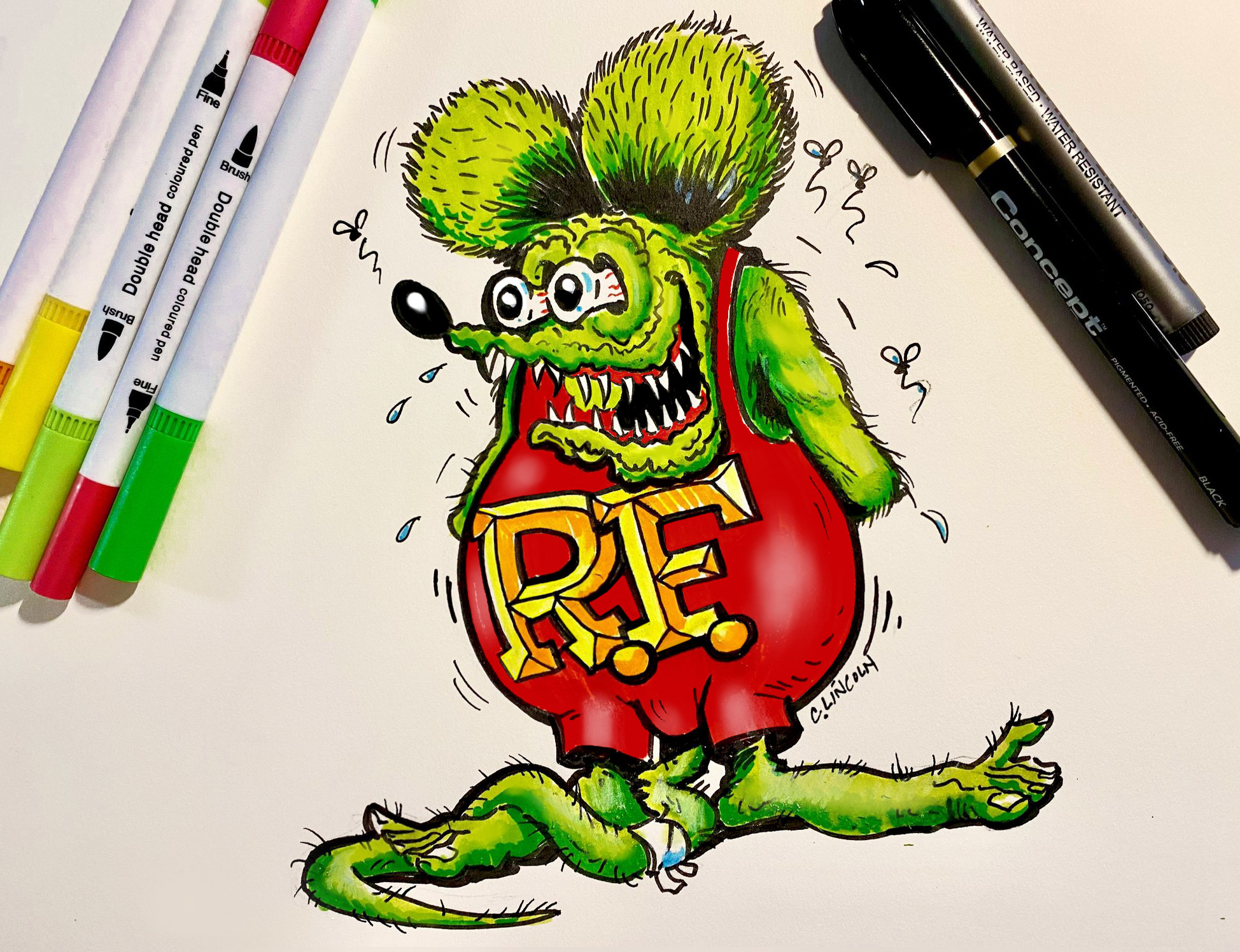 how to draw rat fink