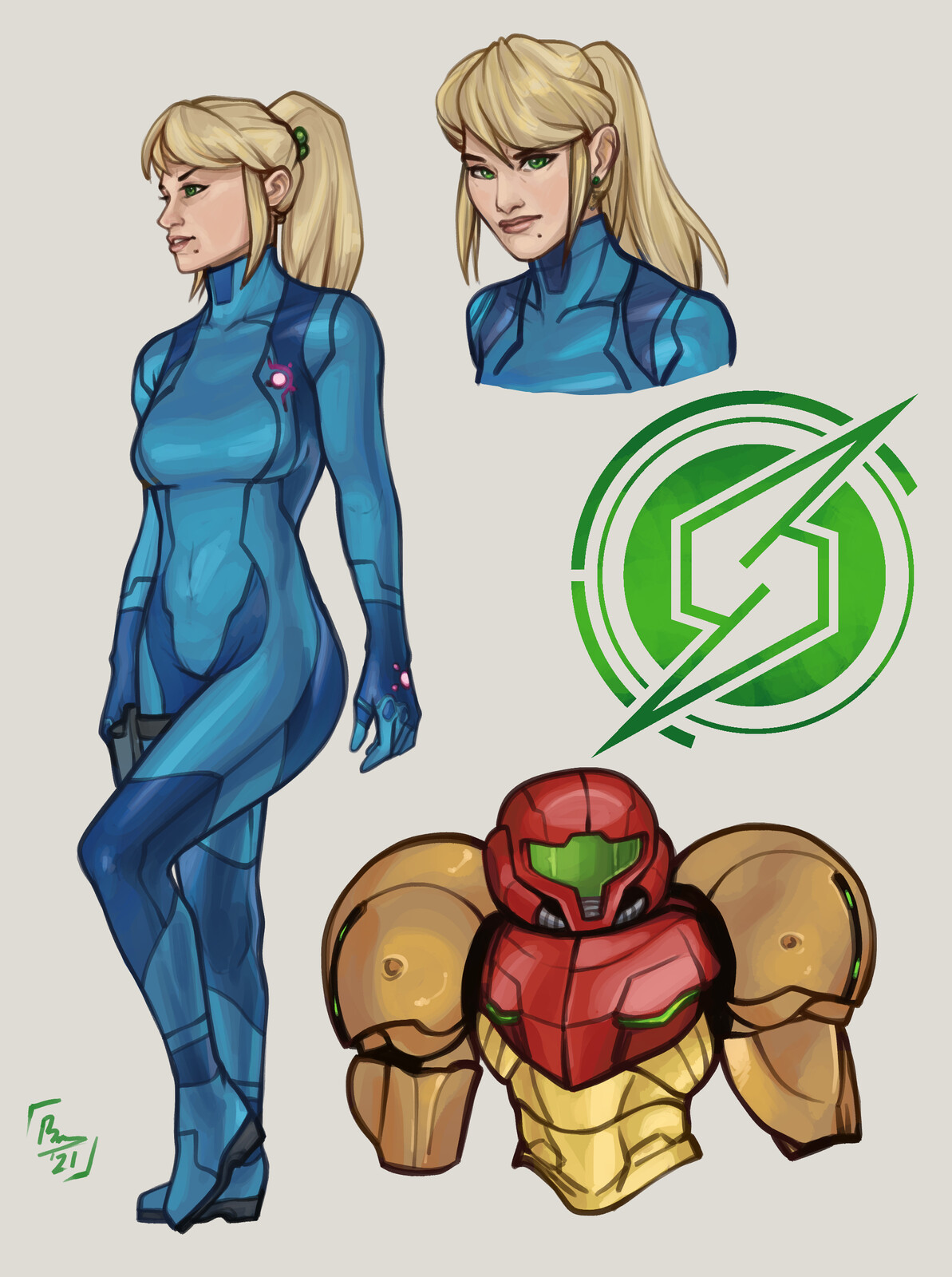 Isaac Bergmann - Samus Aran Sketch Page