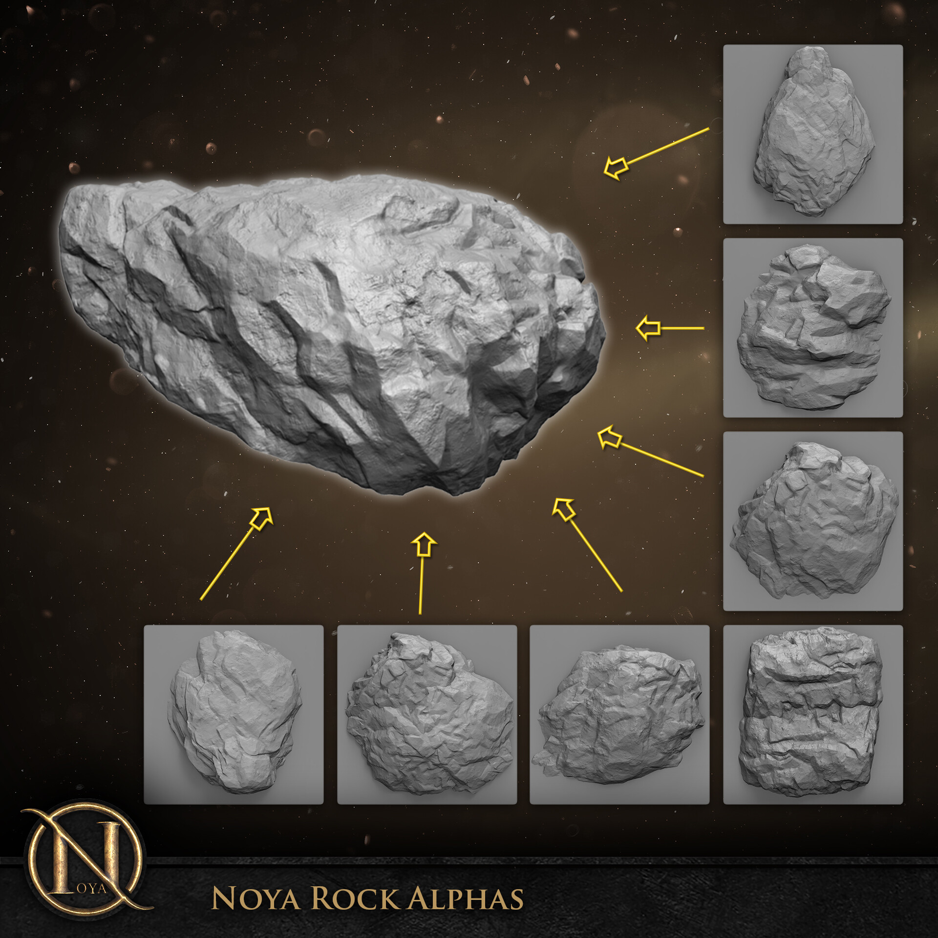 ArtStation - Noya Rock Alphas
