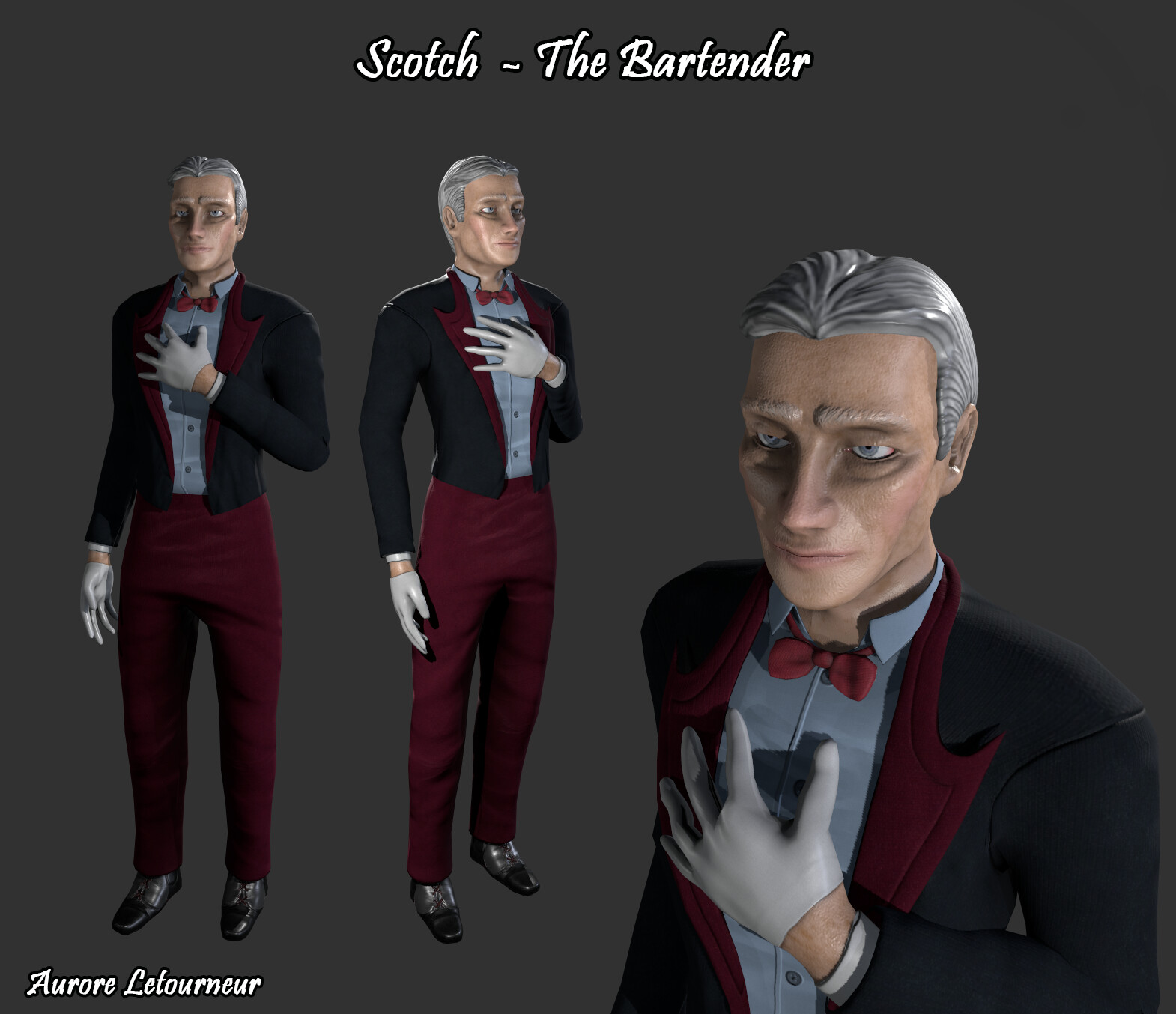 ArtStation - Scotch the Bartender (Modelisation and animation)