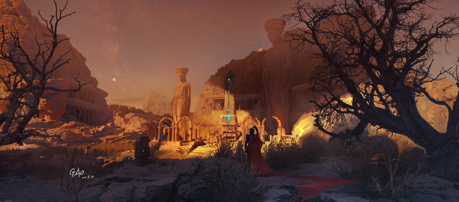 ArtStation - Lost Temple Concept Art with Blender