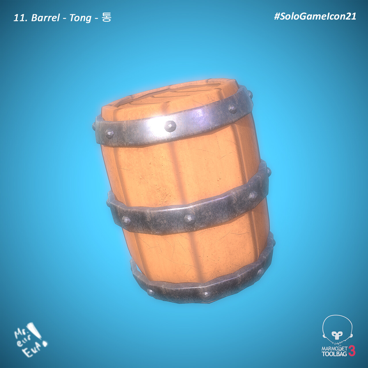 ArtStation - Day 11 - Barrel #SoloGameIcon21