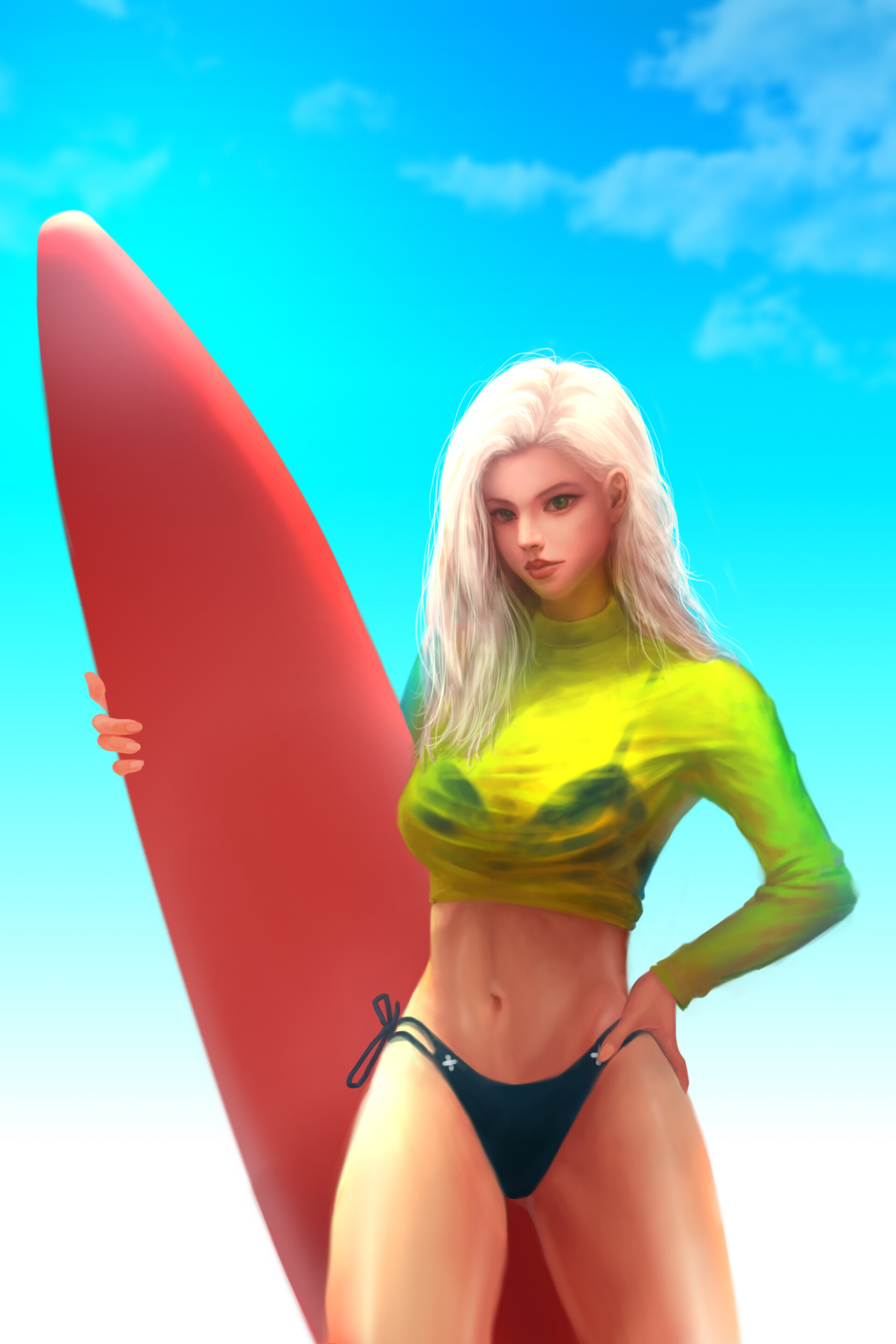 ArtStation - Surfing Girl