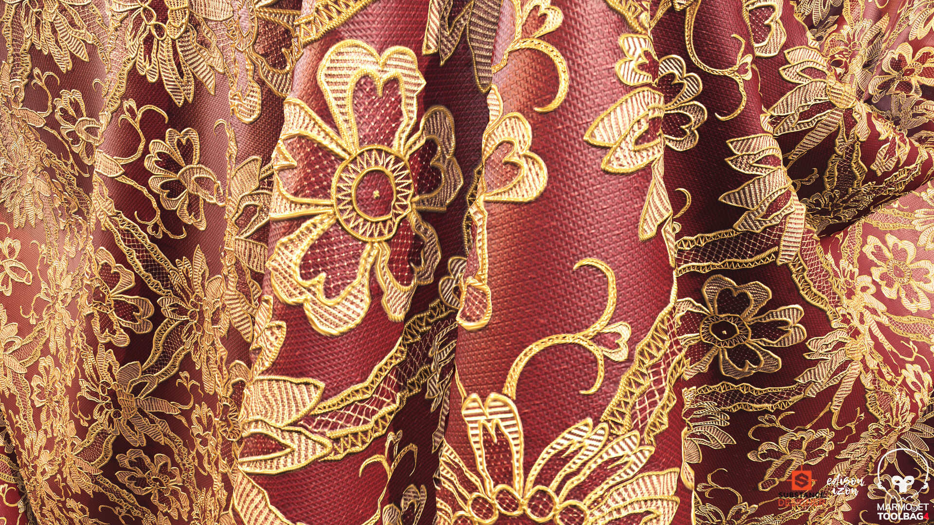 ArtStation - Fabric with Pattern Material Study