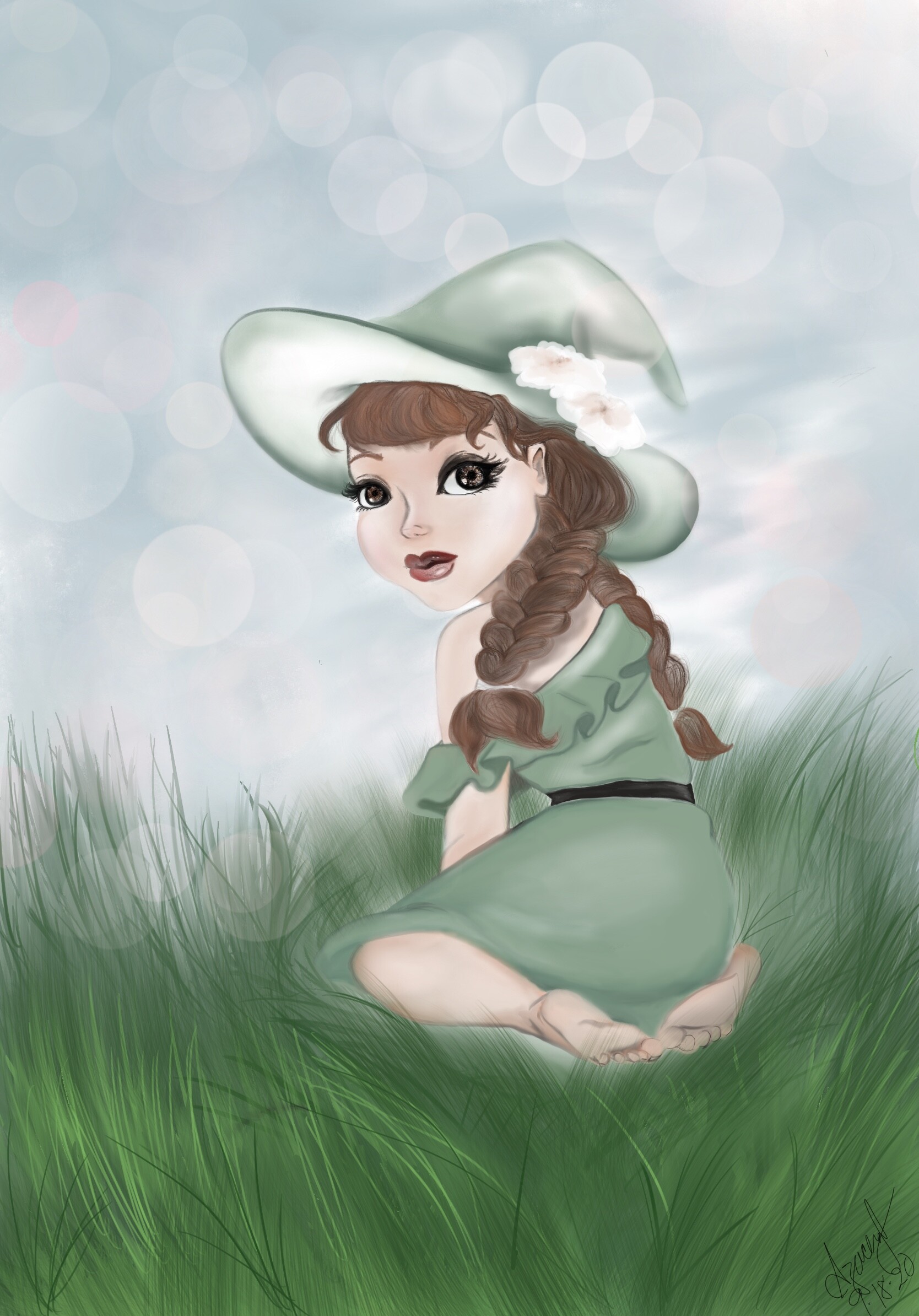 ArtStation - Brown Haired Witch in the Meadow