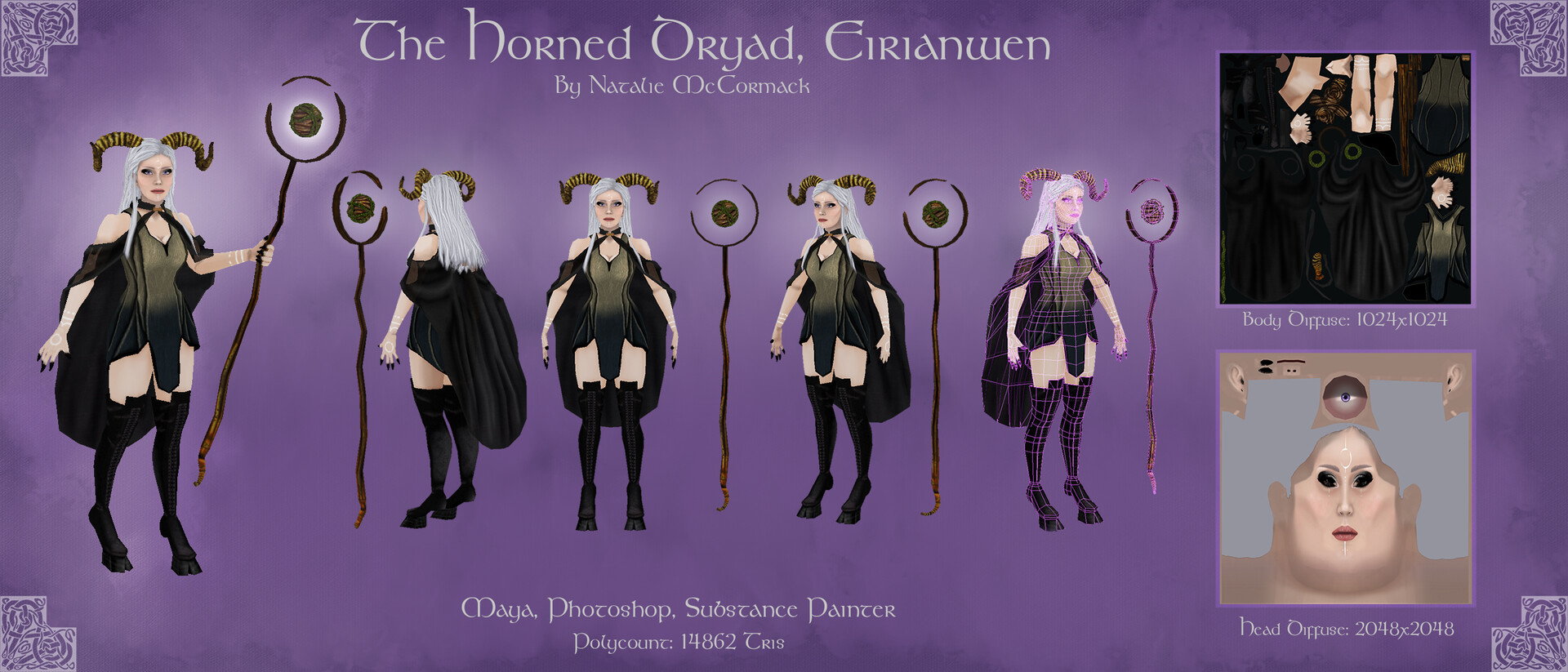 ArtStation - Low-Poly Character, The Horned Dryad