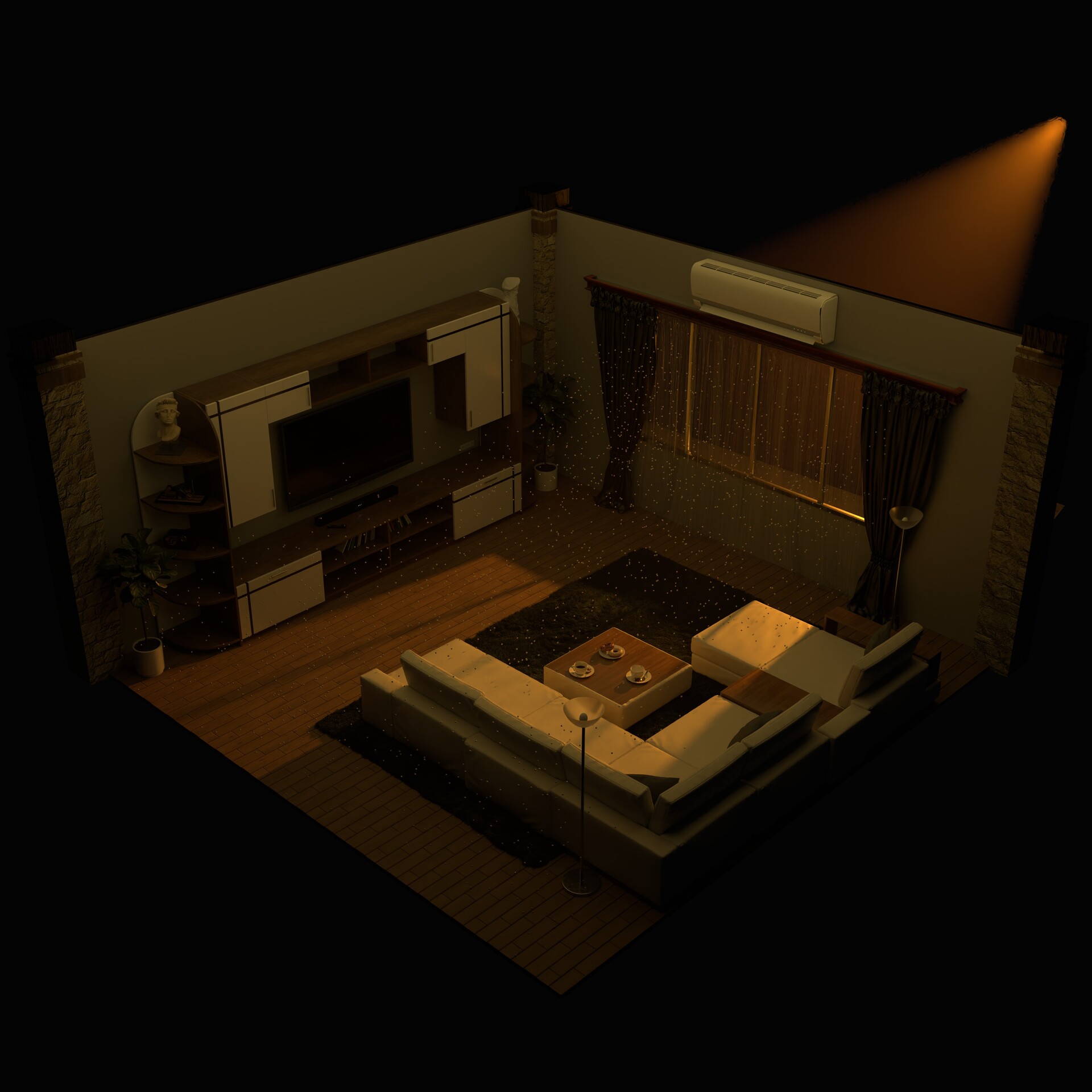 ArtStation - Living Room Design Isometric LR2