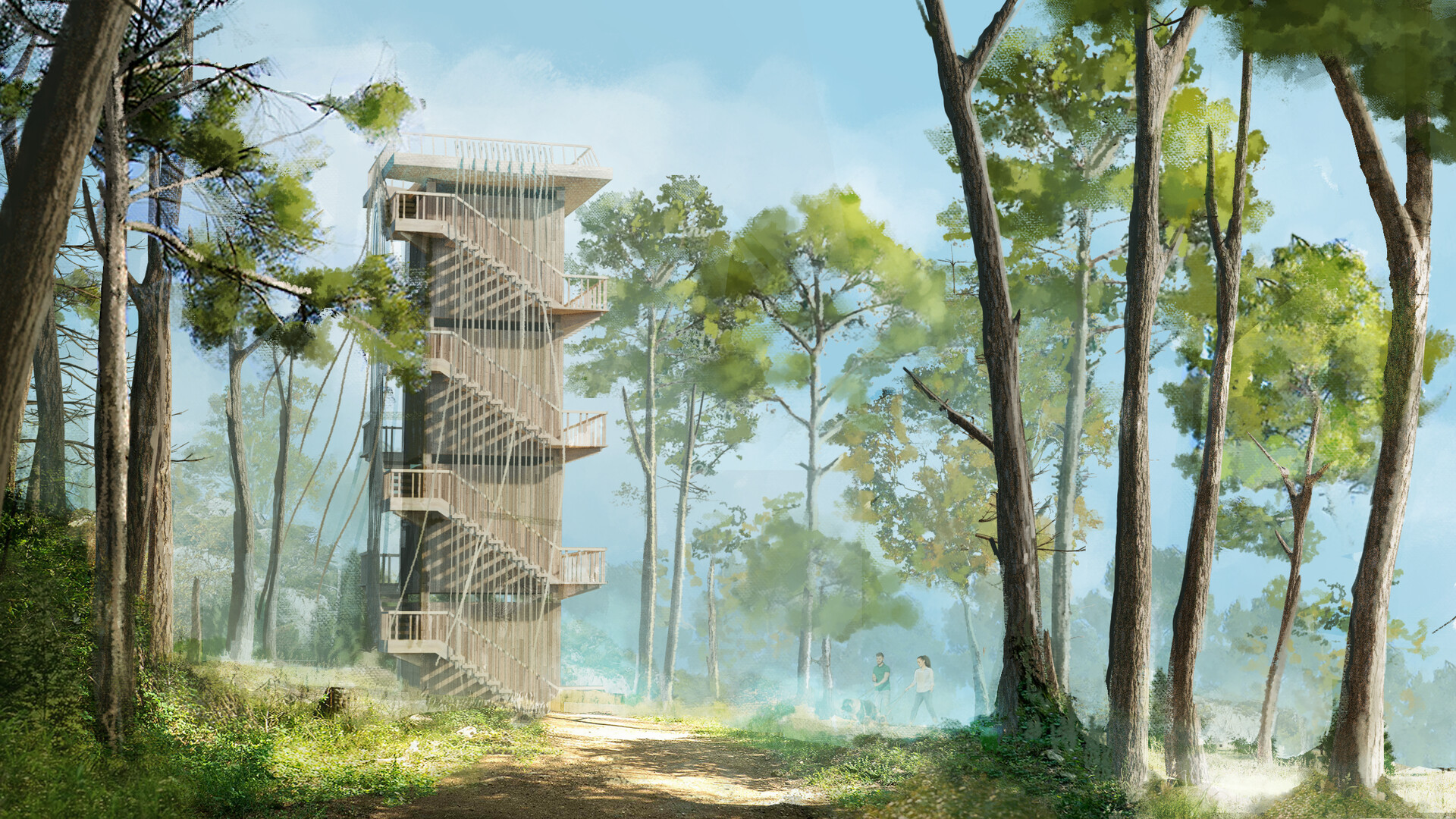 ArtStation - A lookout of the forest - illustrated