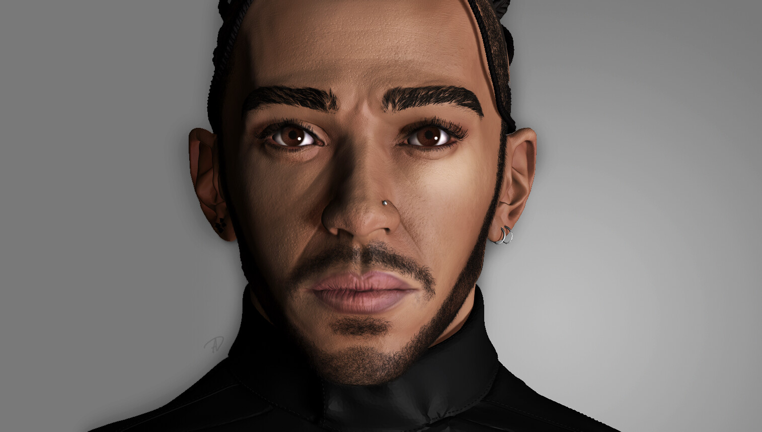 ArtStation - Lewis Hamilton WIP