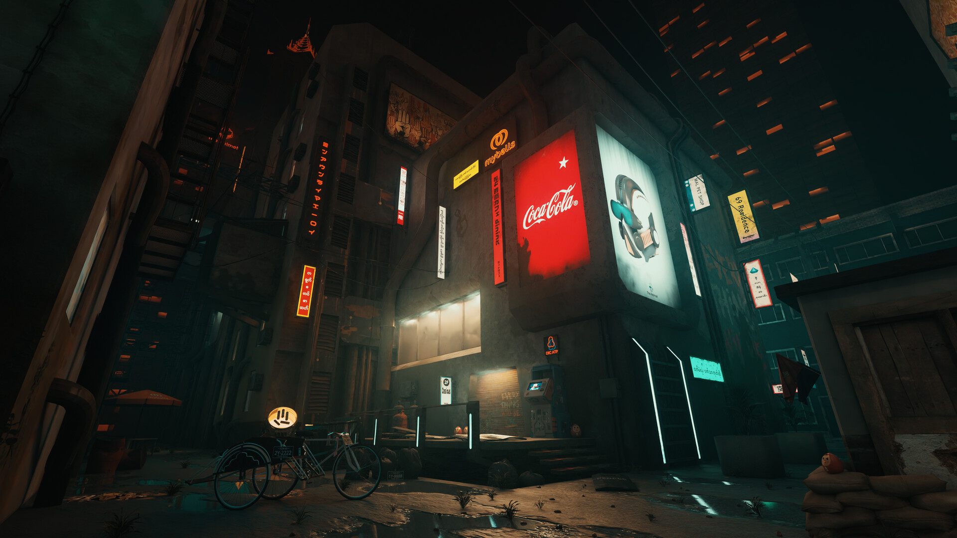 ArtStation - Cyberpunk Alleyway (Yangon)