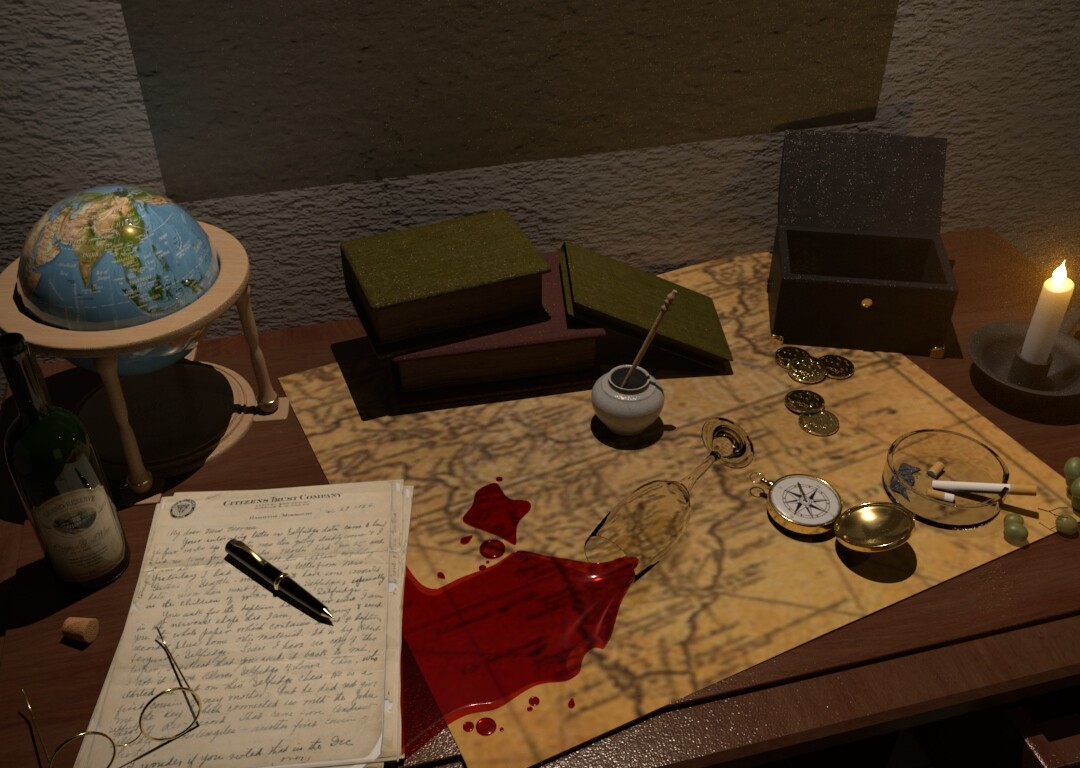 ArtStation - Concept-based Study Area (3D Set Design)