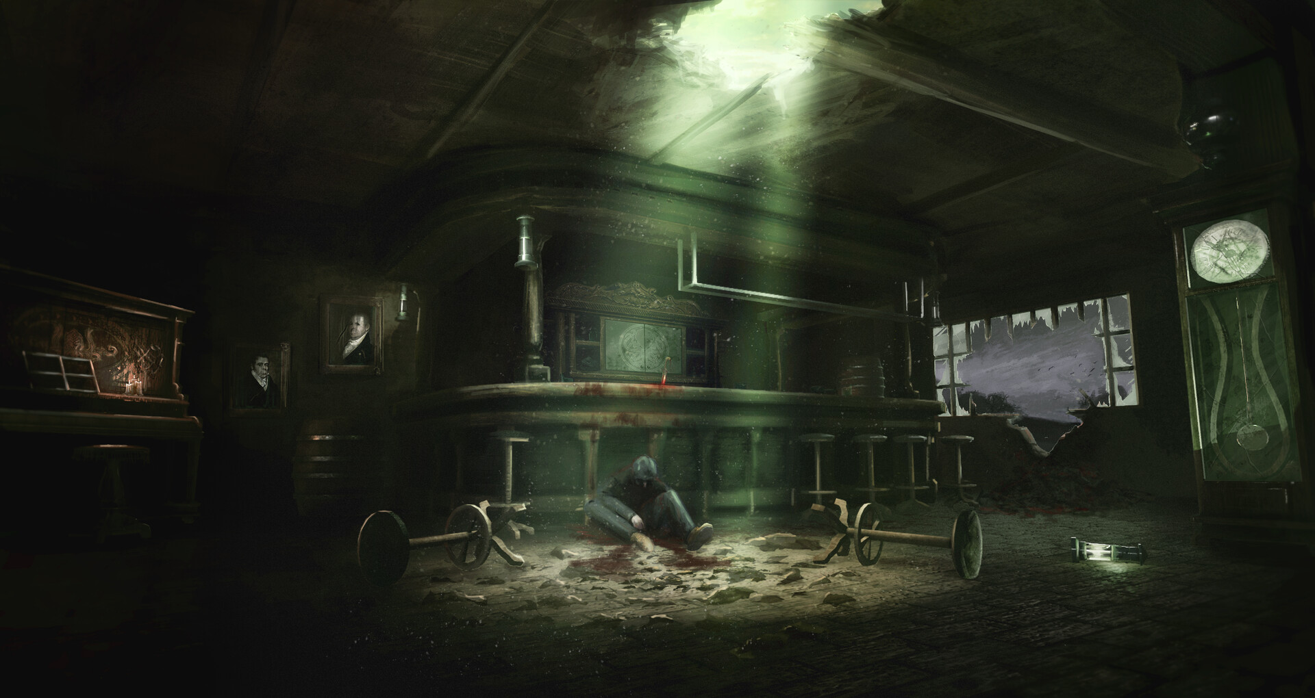 Isaac Wright - Lovecraftian Bar Concept and Keyframe