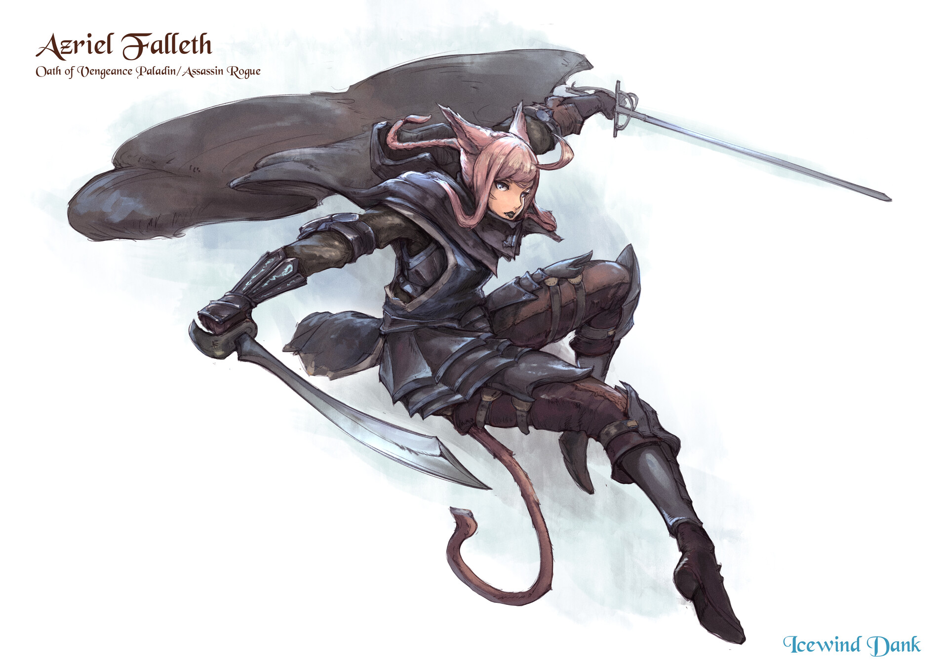 ArtStation - D&D x FFXIV - Paladin Rogue Miqo