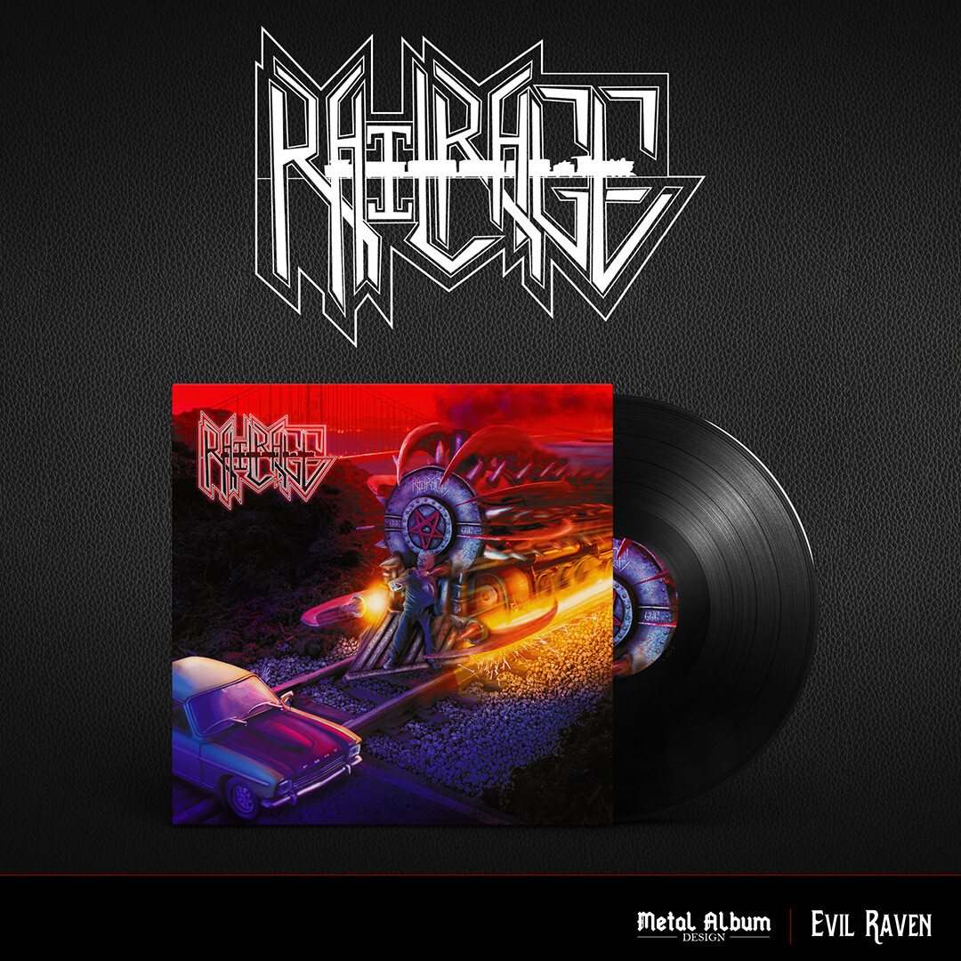 Evil Raven - Front album art for thrash metal band Rail Rage