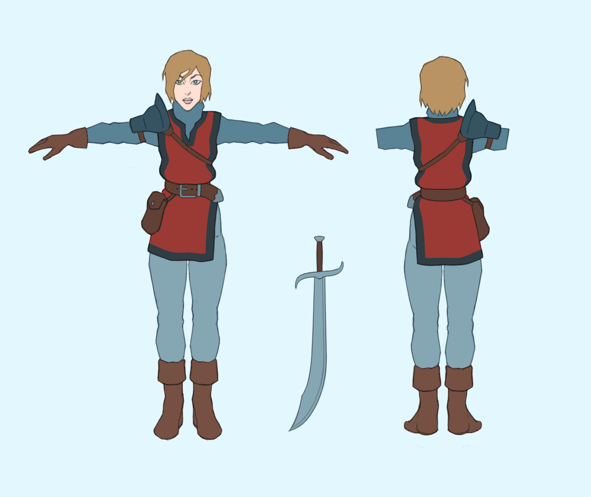 ArtStation - Female Adventurer Turnaround - Commissioned Design