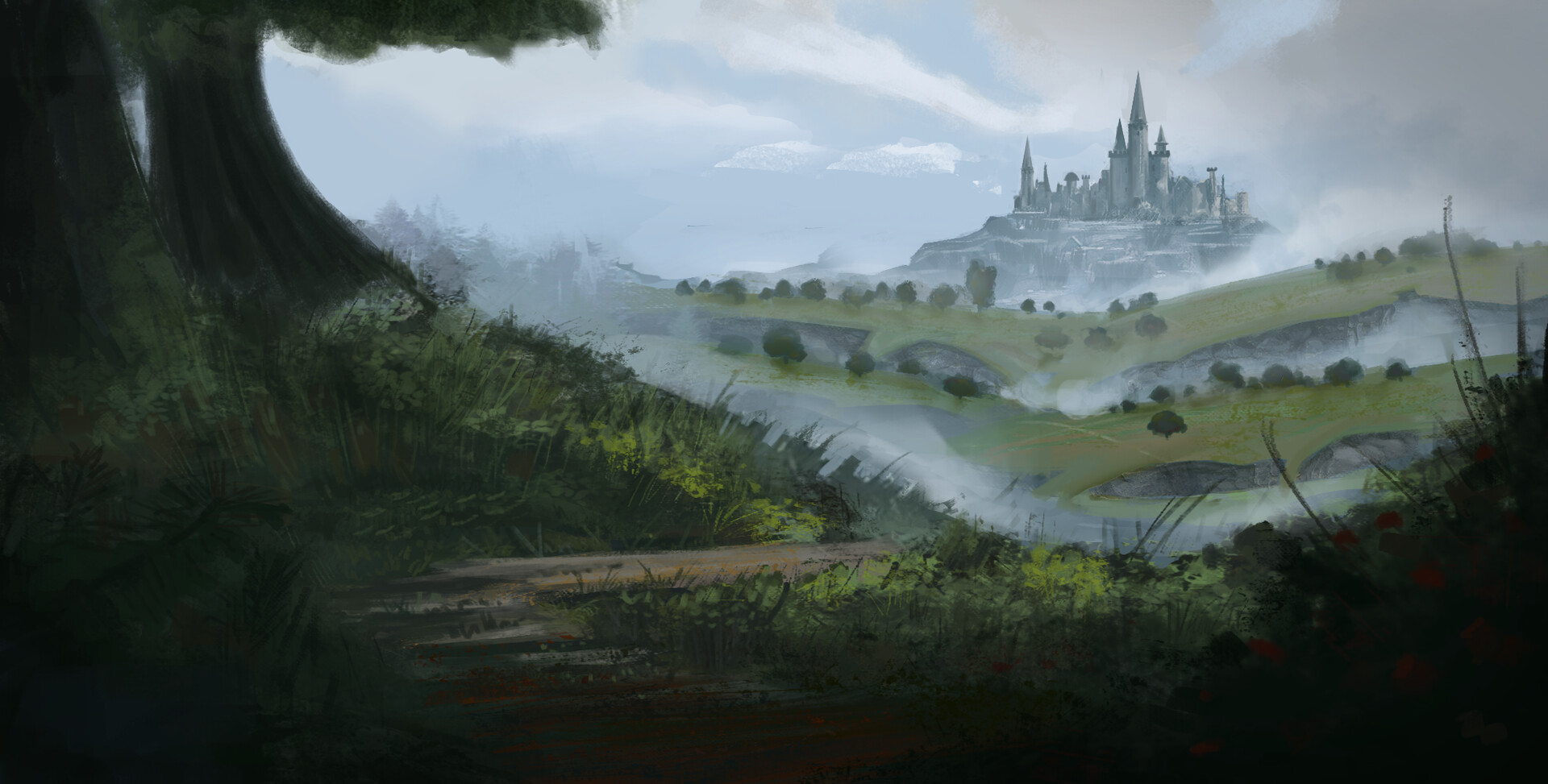 ArtStation - Castle hidden in the mist