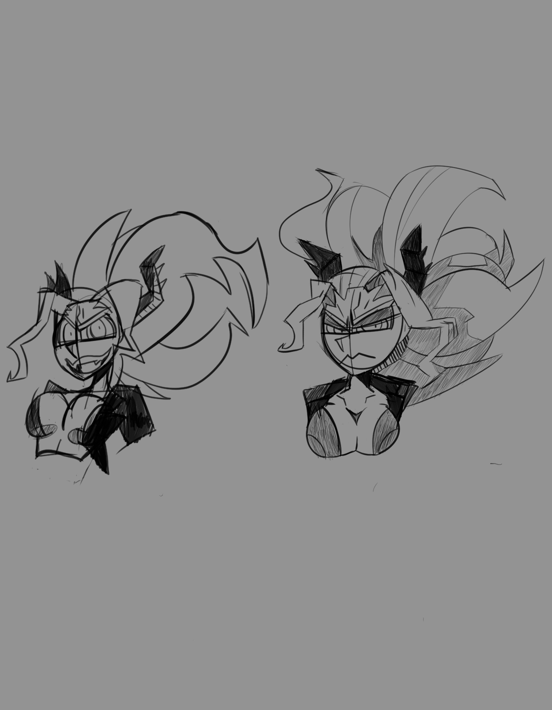 Adrian Bryan - Helltaker Study: Judgement Sketches