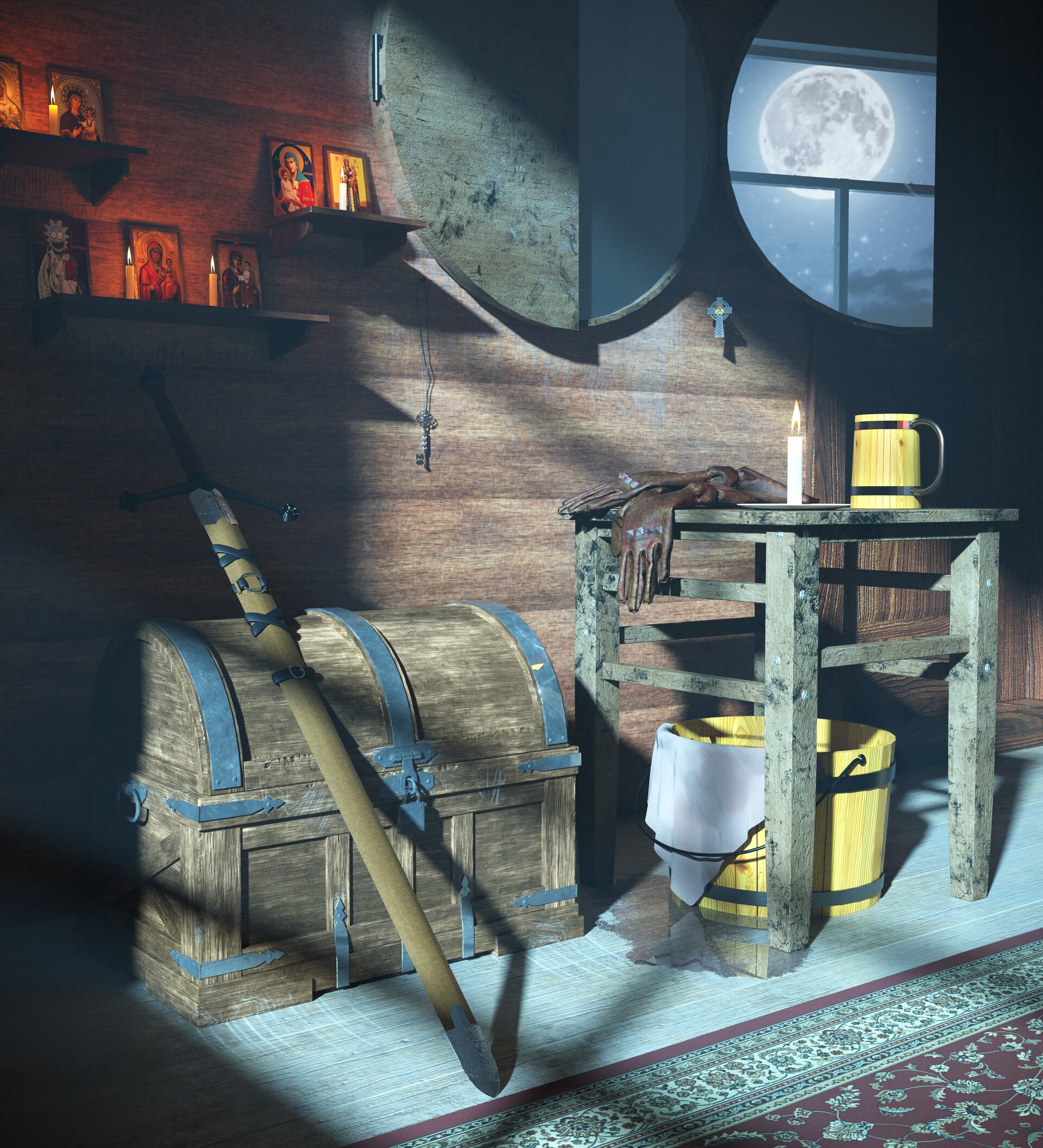 ArtStation - Swordsman's room