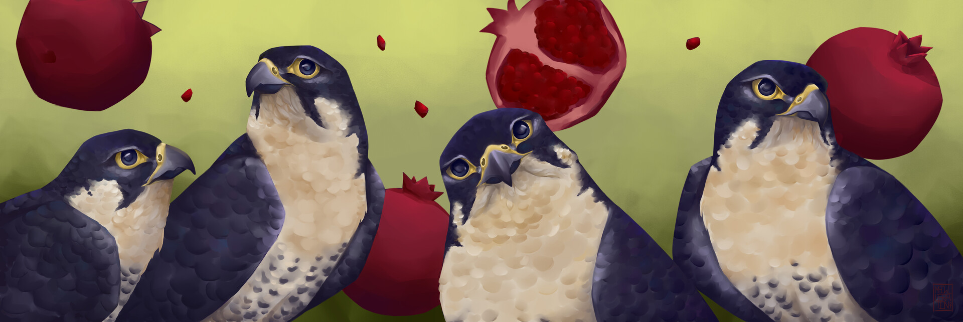 ArtStation - Falcons and pomegranates