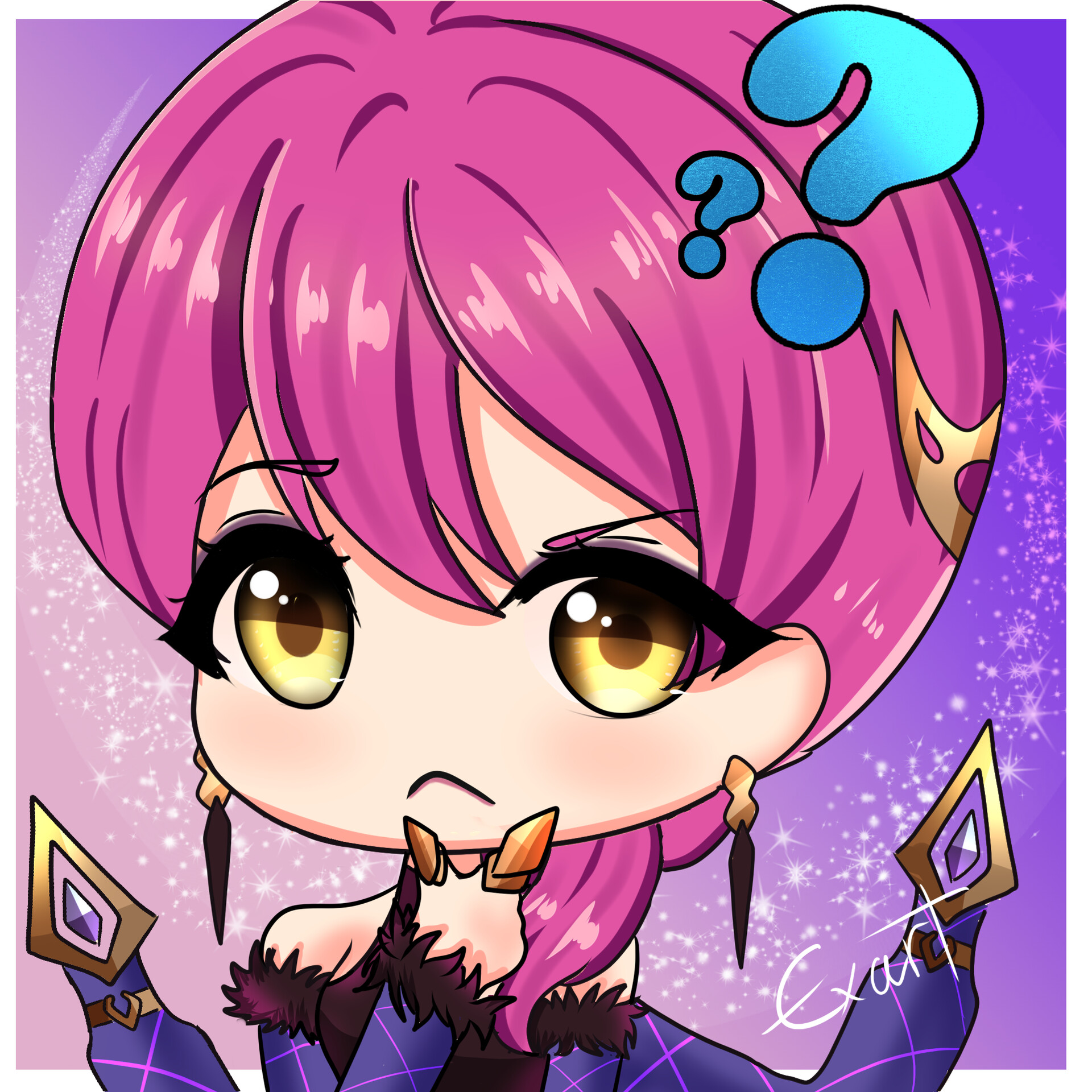 ArtStation - LEAGUE OF LEGENDS CHIBI EMOTE : KDA EVELYNN