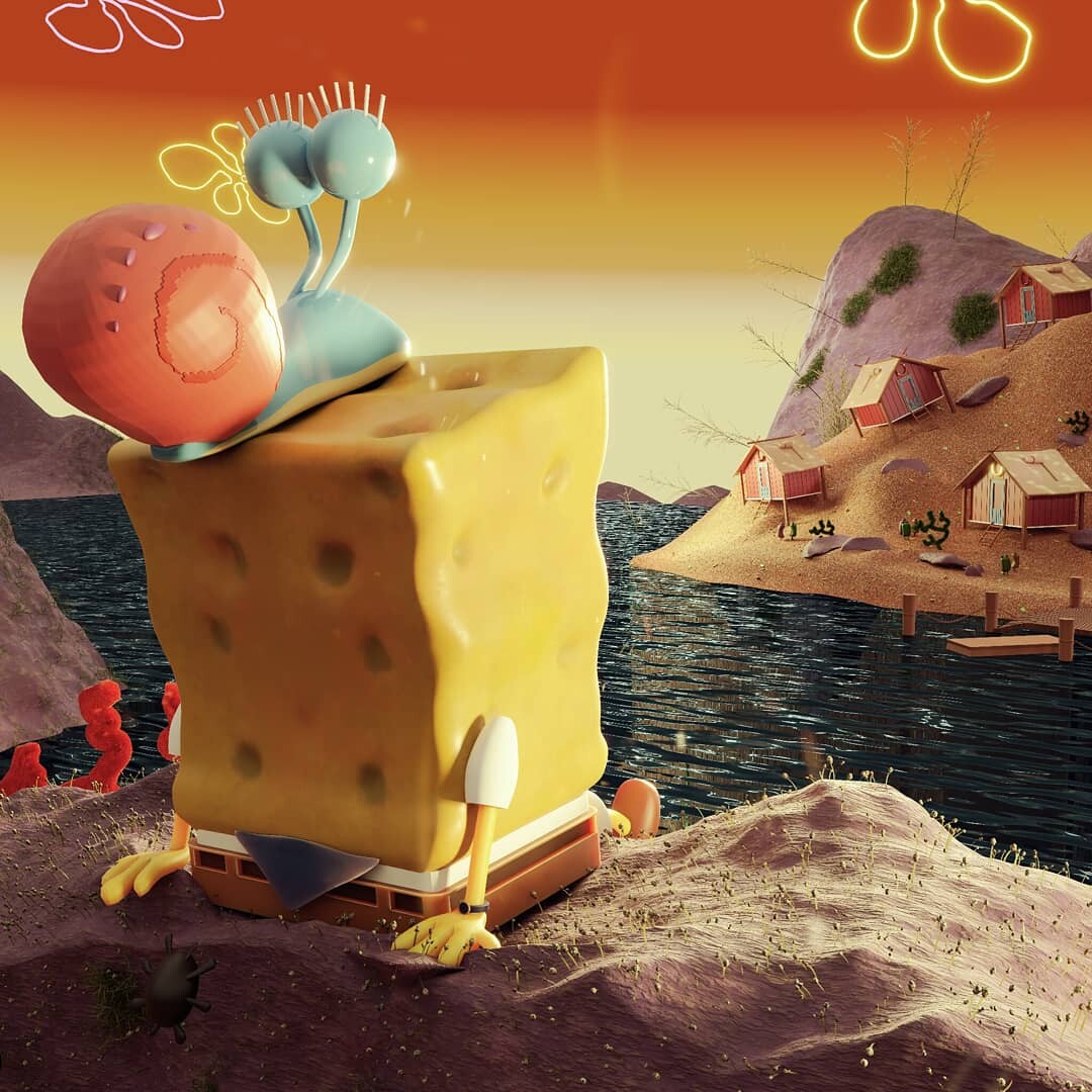 ArtStation - Spongebob and Gary